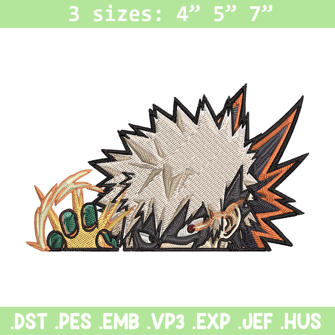 Bakugo Peeker Embroidery Design, Mha Embroidery, Embroidery | Inspire ...