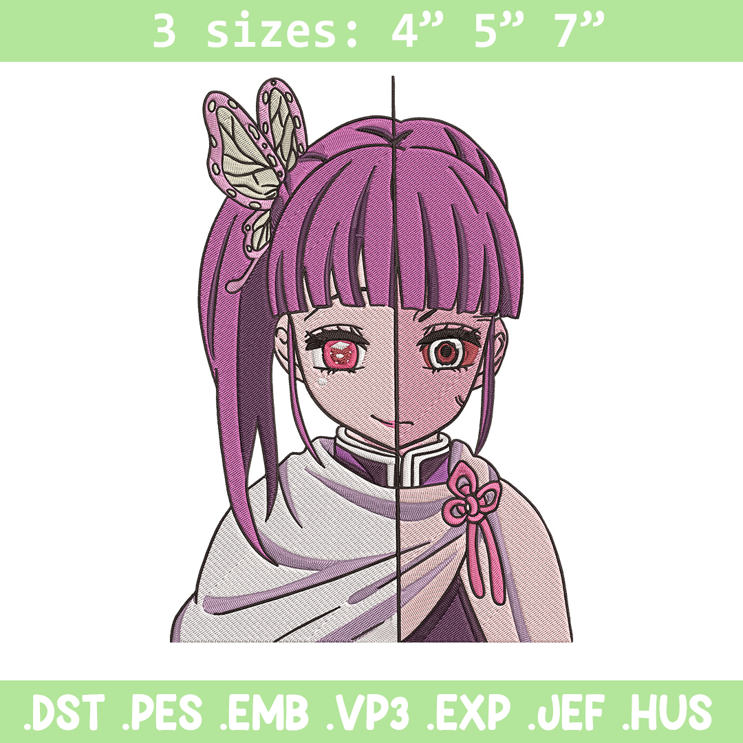 Kanao face Embroidery Design, Demon slayer Embroidery, Embro | Inspire ...