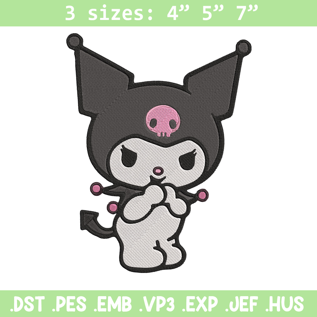 Kuromi sticker Embroidery Design, Hello kitty Embroidery, Em | Inspire ...