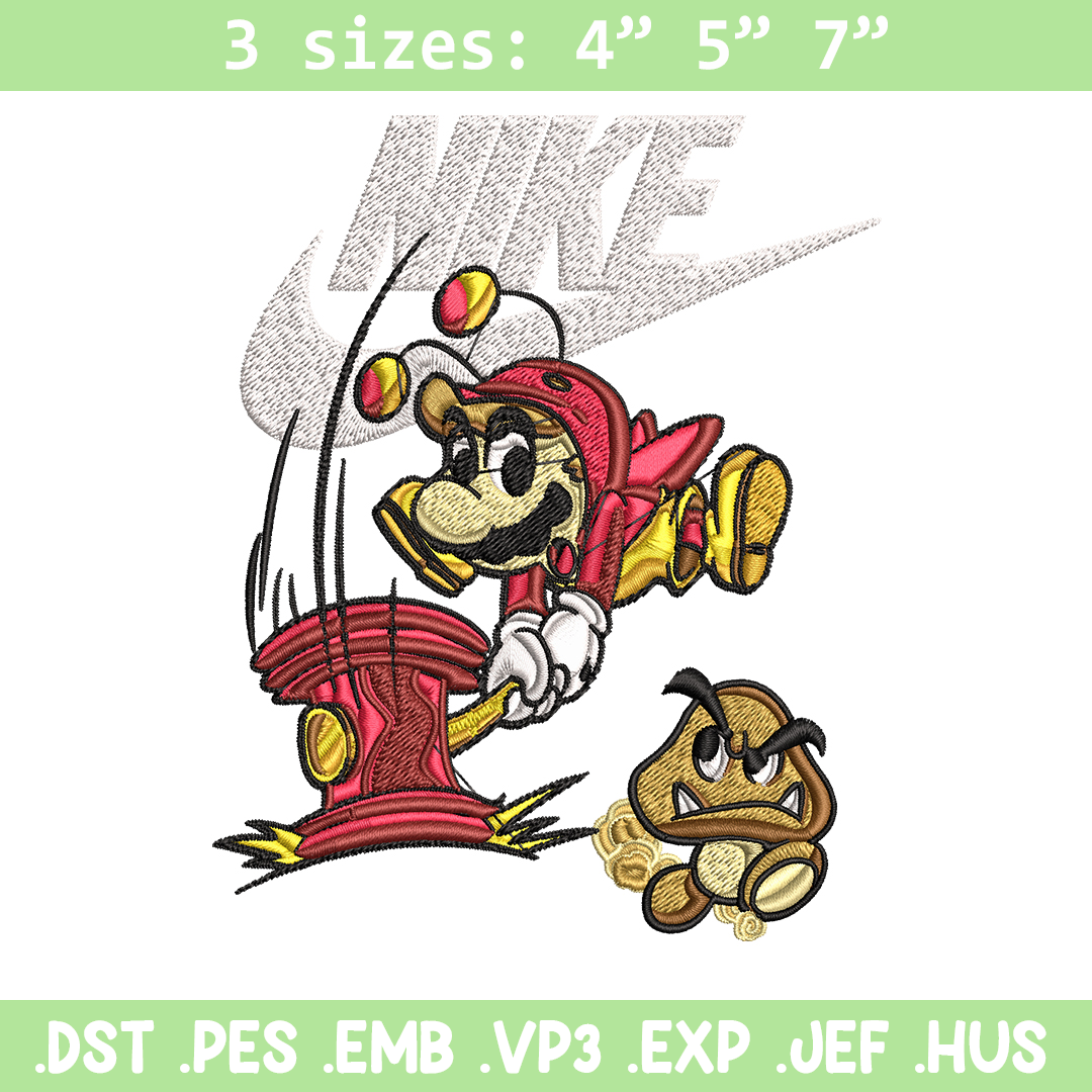 Mario bros Nike Embroidery design, Mario bros game Embroider | Inspire ...