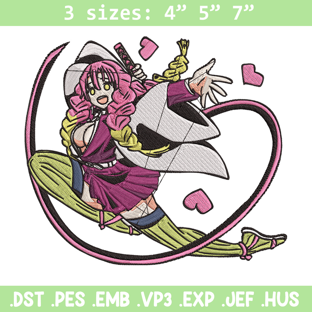 Mitsuri love Embroidery Design, Demon slayer Embroidery, Emb | Inspire ...
