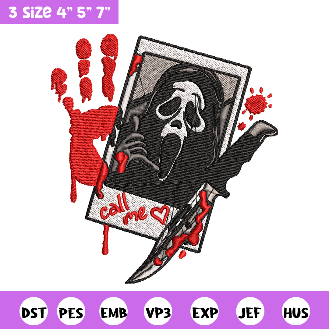 Ghost face Embroidery design, Ghost face horror Embroidery, | Inspire ...