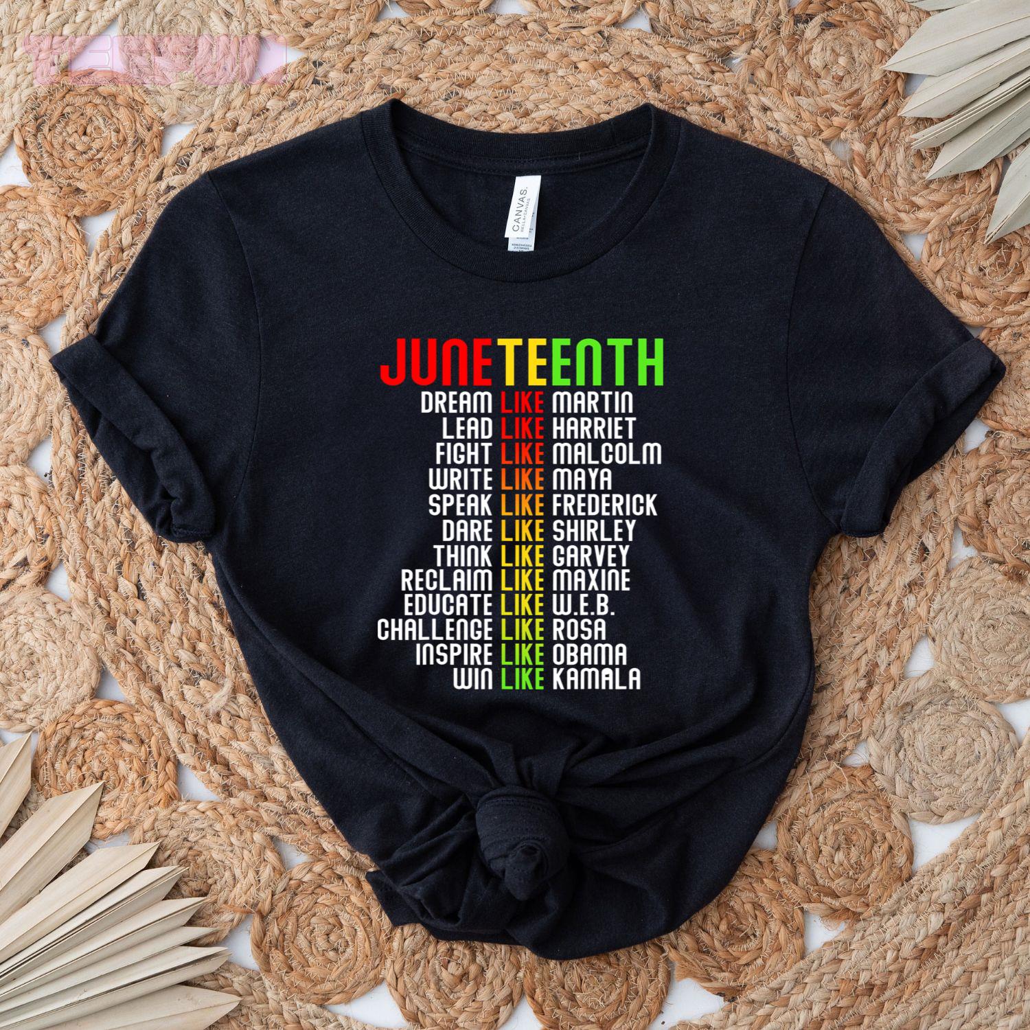 Juneteenth Black African Figures: Historical Juneteenth Tee, | Inspire ...
