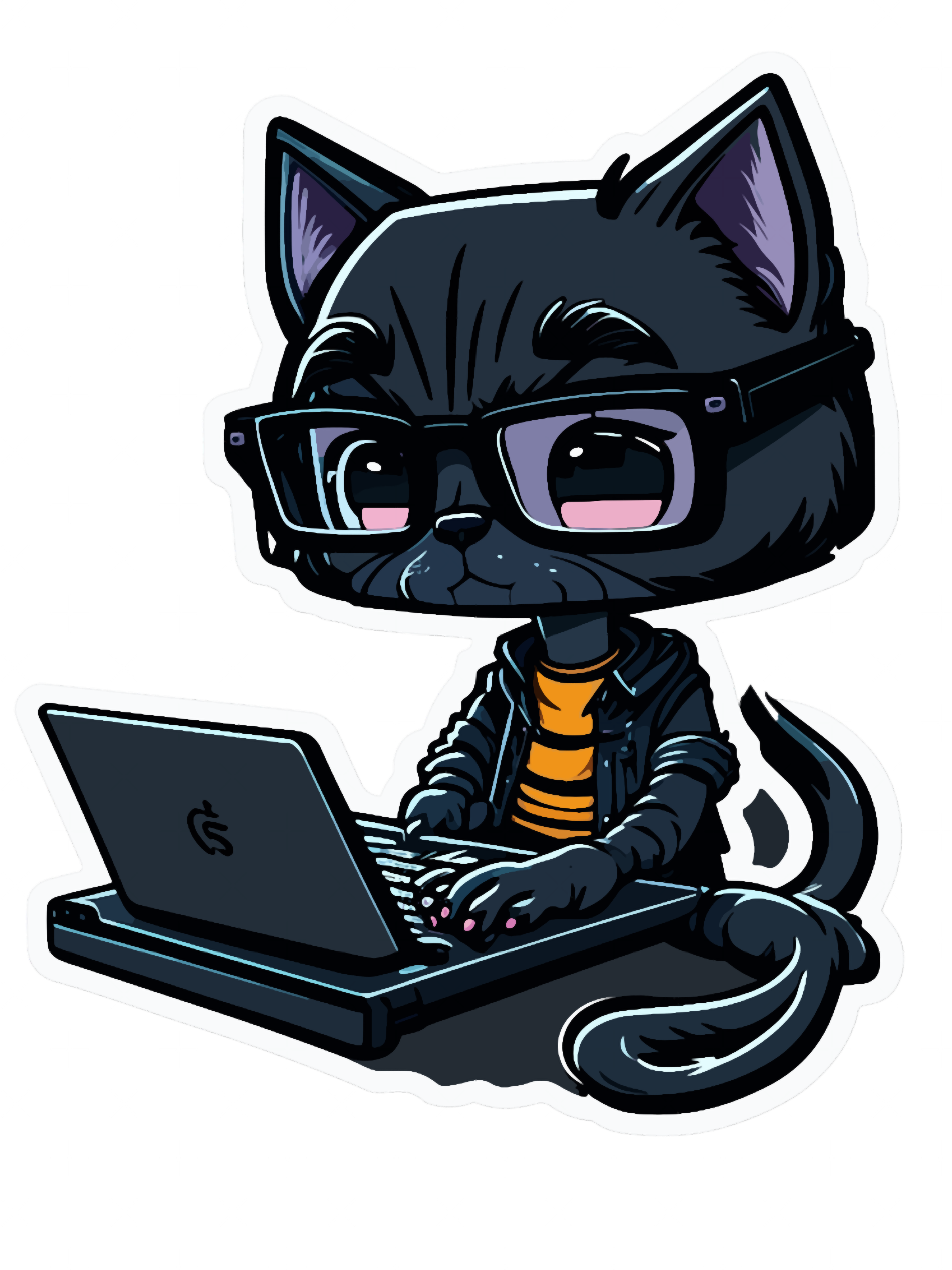 Programmer Cat Beep Boop Coding Sticker | Inspire Uplift