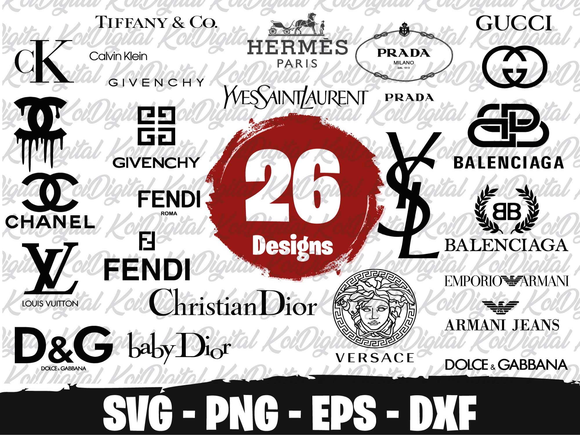 Luxury Fashion Brands Bundle, Svg, Png, Eps, Dxf, Fashion Pn | Inspire ...