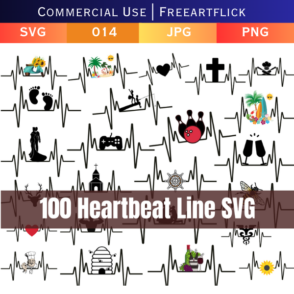 Heartbeat Line SVG Files, Heartbeat Pulse Clip Art, Heartbea | Inspire ...