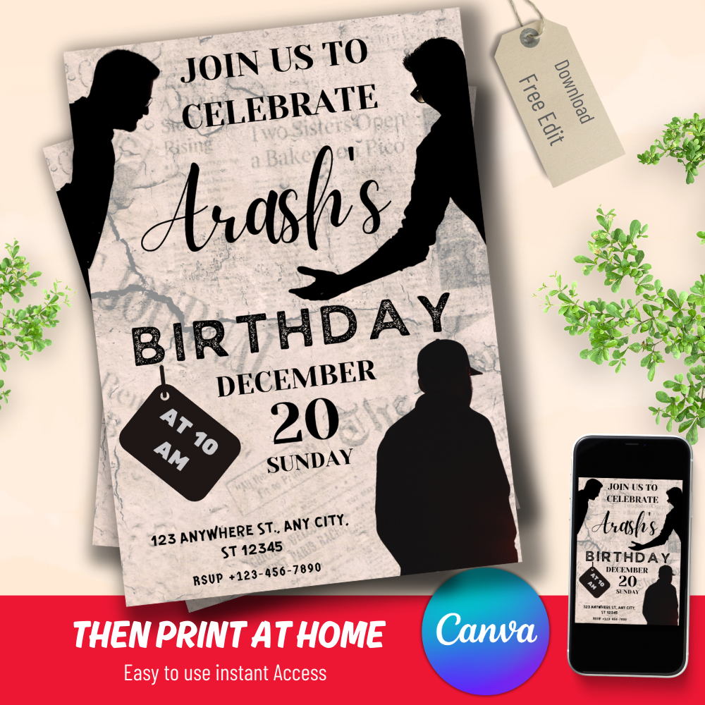 Canva Editable Birthday Invite - Digital Download | Inspire Uplift