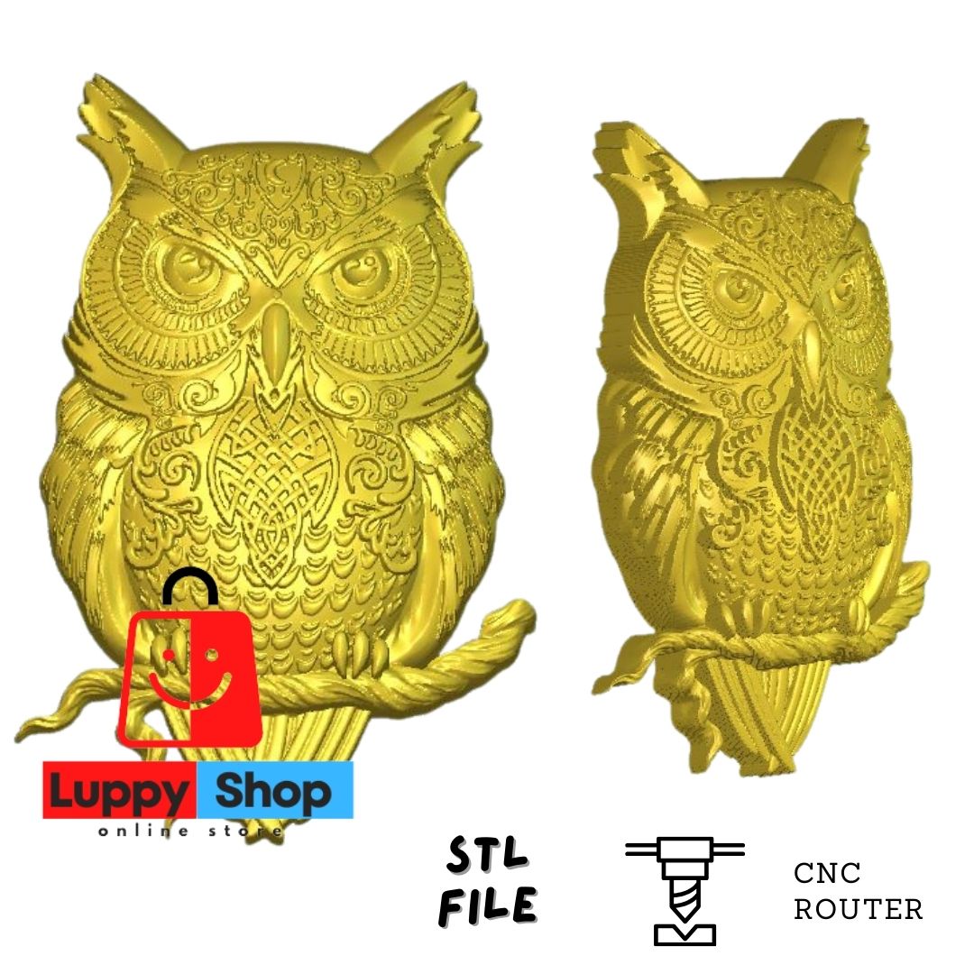 Owl 3d stl model for cnc router engraver artcam,aspire woodw - Inspire ...