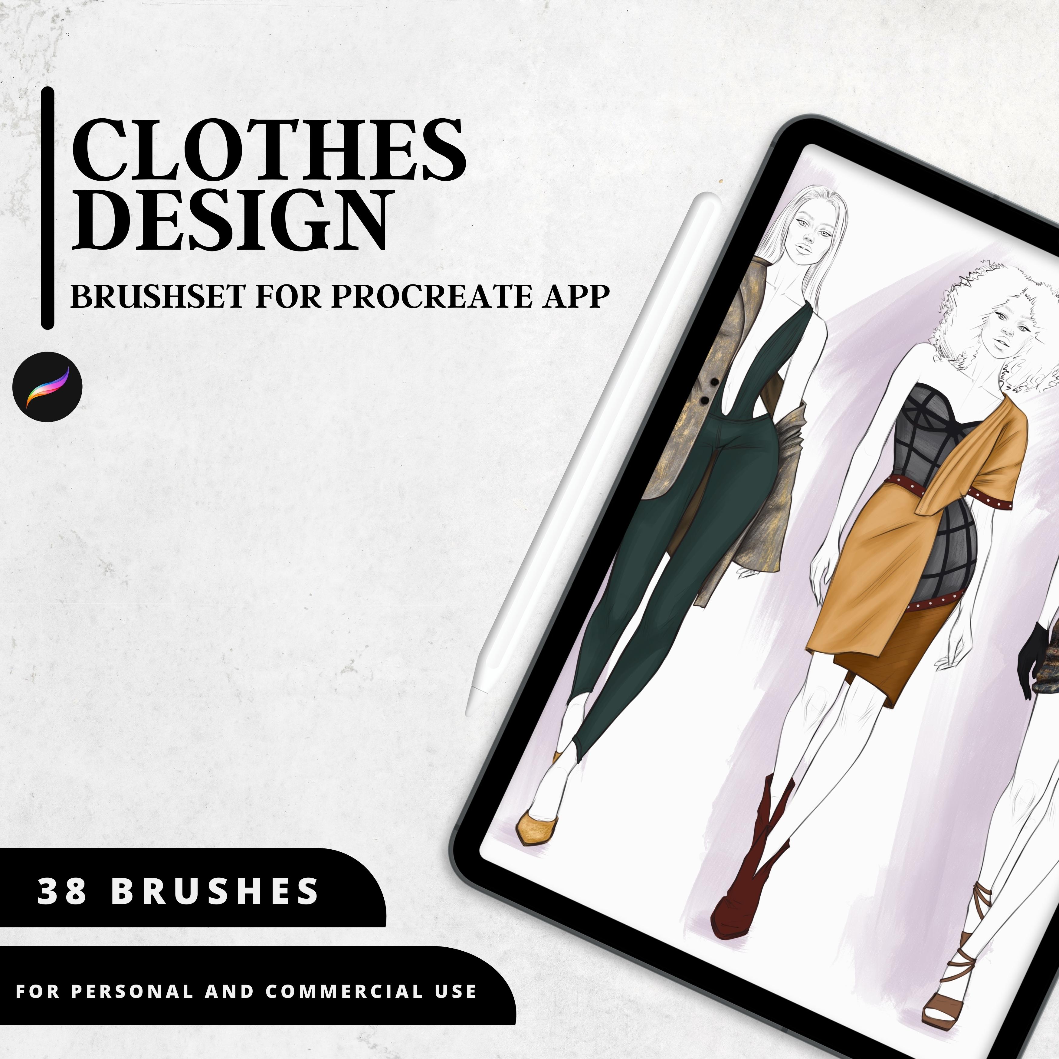 38 brushes for Procreate app DESIGN CLOTHES - Inspire Uplift