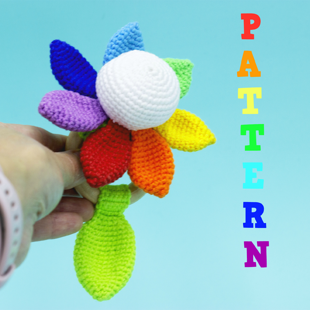 Crochet rainbow flower pattern, amigurumi flower, teething r | Inspire ...