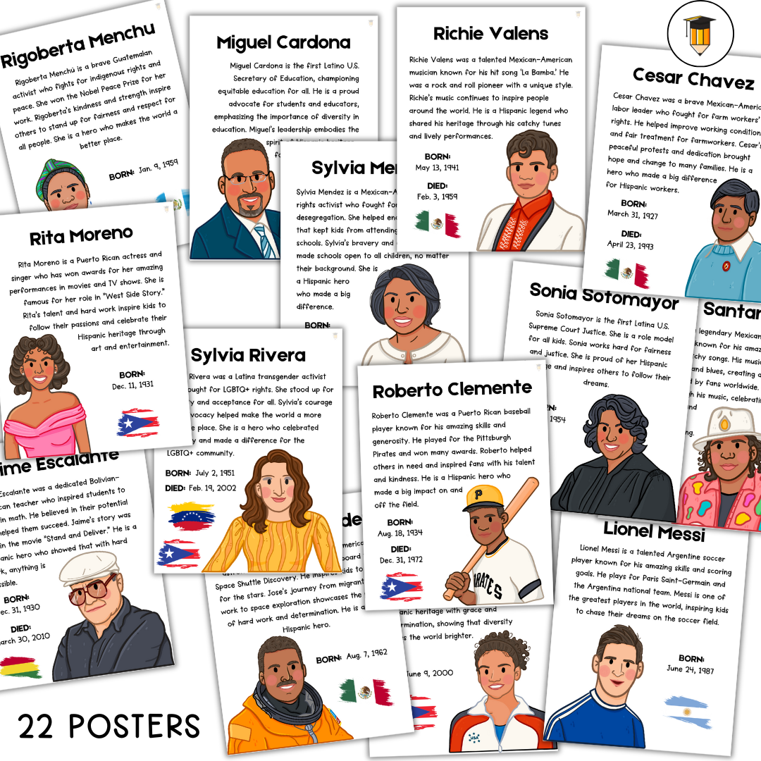 22 Hispanic Heritage Month Printable Bulletin Board Posters | Inspire ...