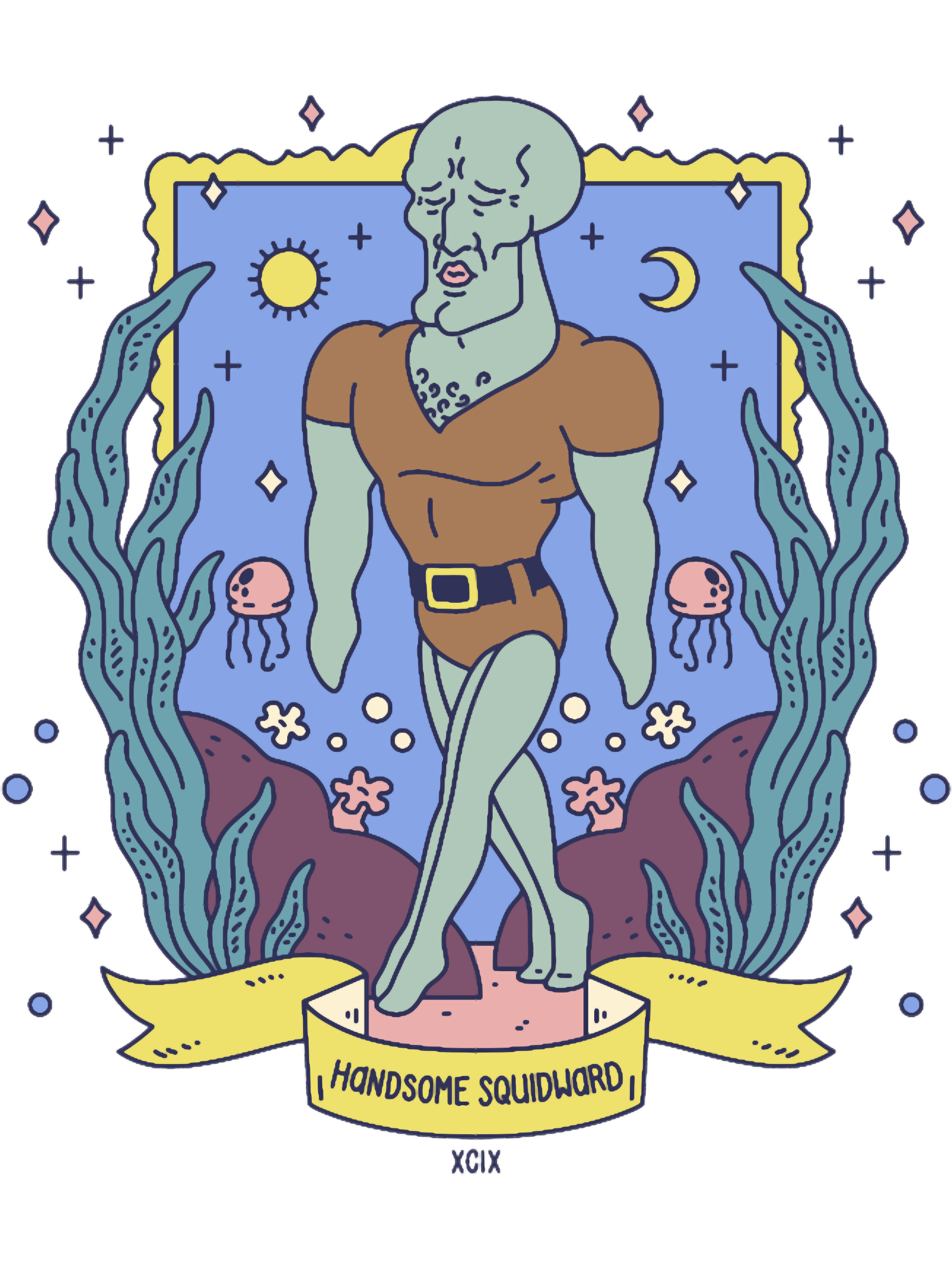 SpongeBob SquarePants Handsome Squidward Tarot Card | Inspire Uplift