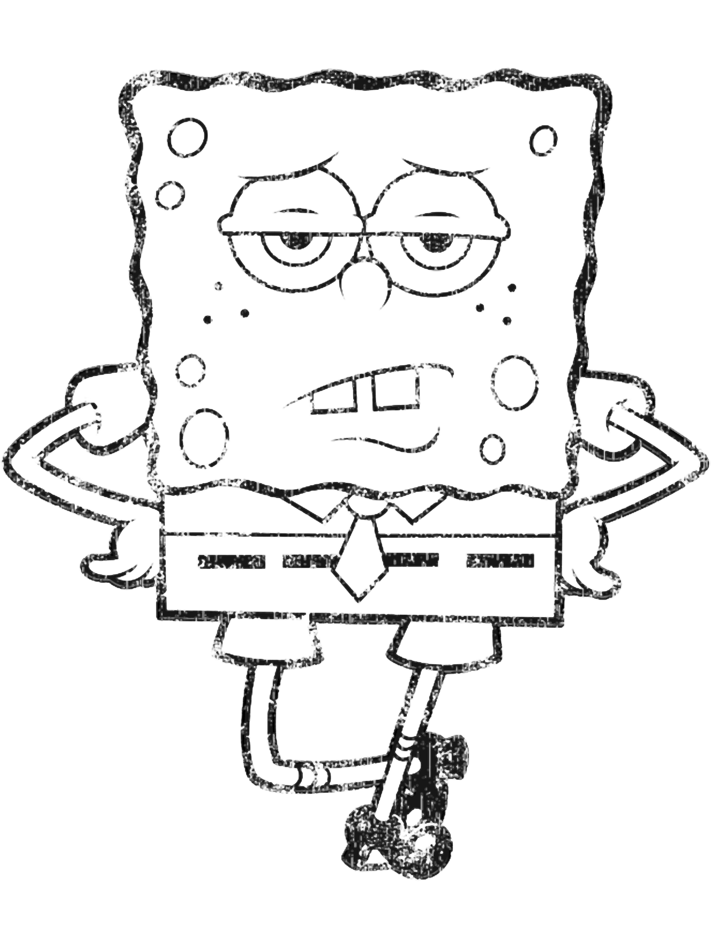 SpongeBob SquarePants Line Drawing Attitude Sketch | Inspire Uplift