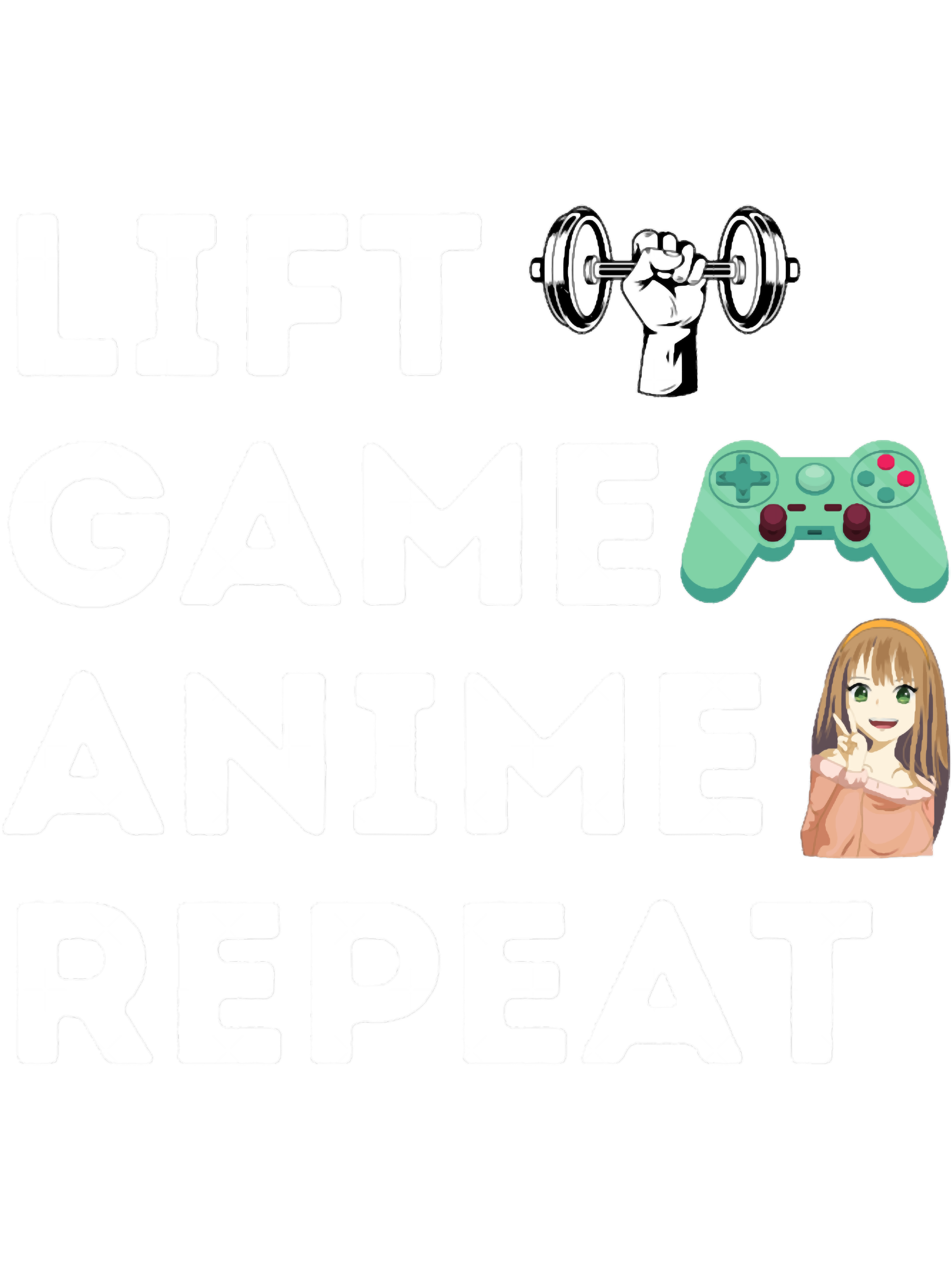 Lift Game Anime RepeatGym Anime Gym Lover Funny Sayings | Inspire Uplift