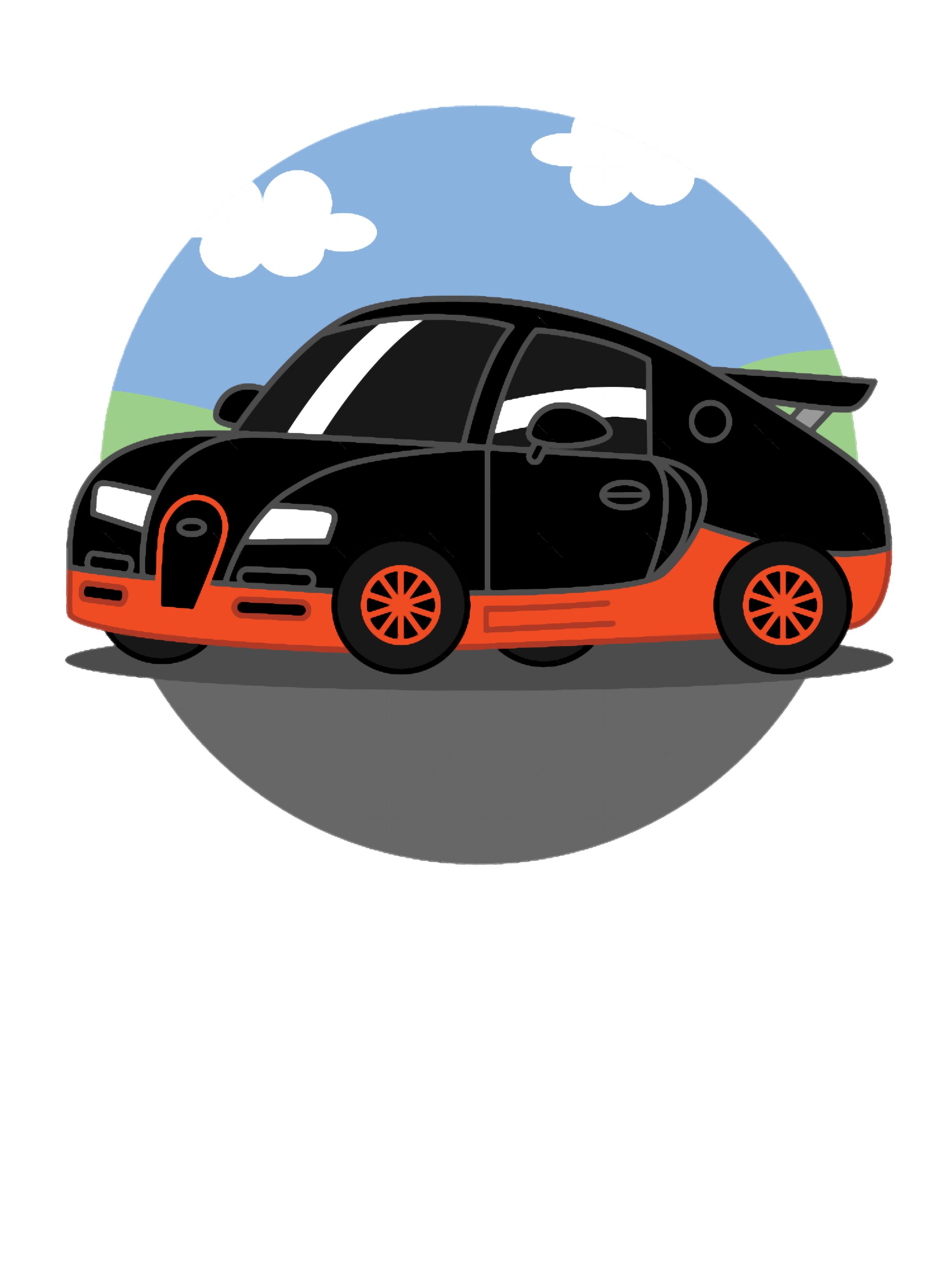 Hyper Car Cartoon (Black amp Orange) | Inspire Uplift