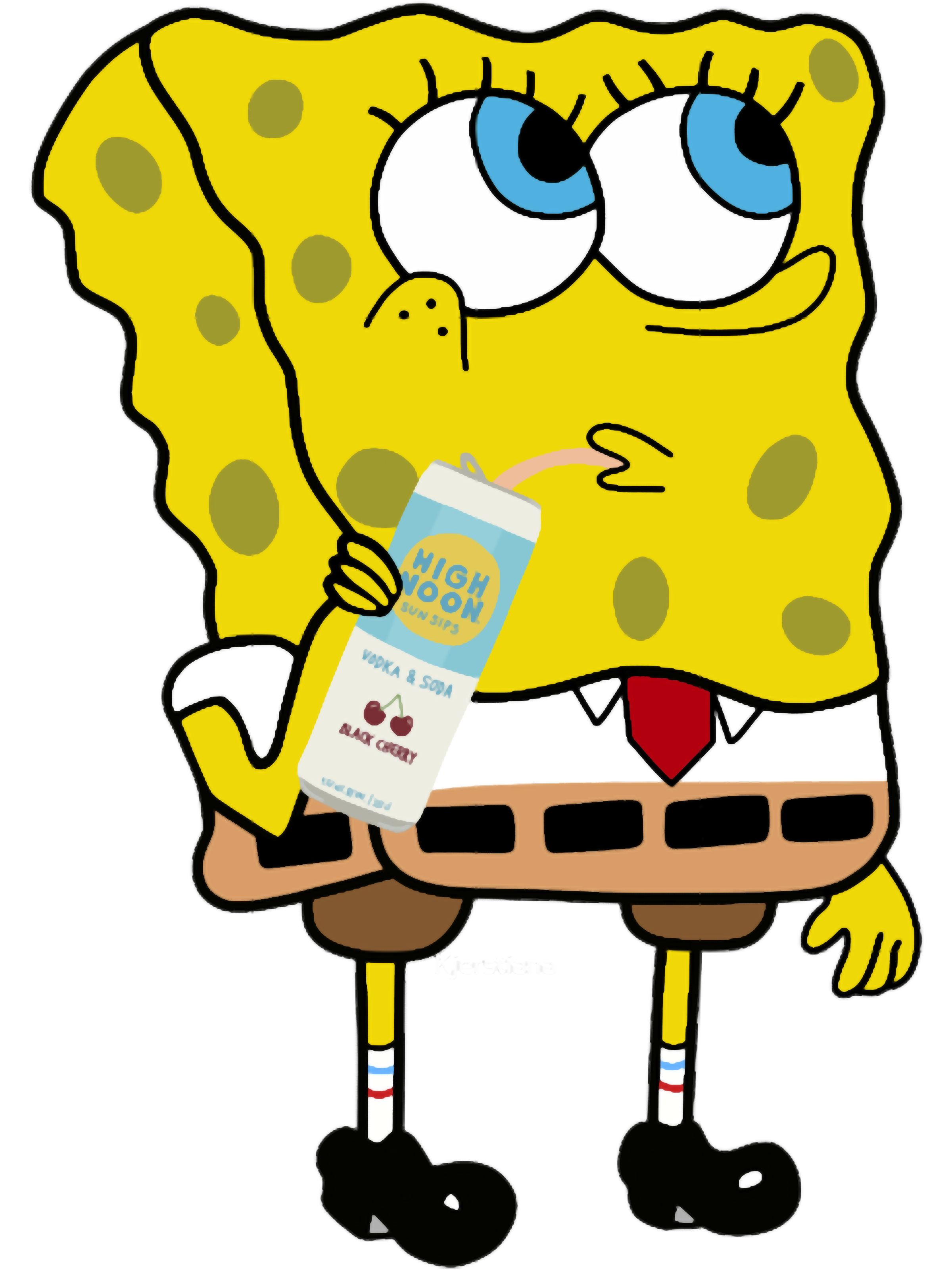 Spongebob Drinking High Noon Seltzer | Inspire Uplift