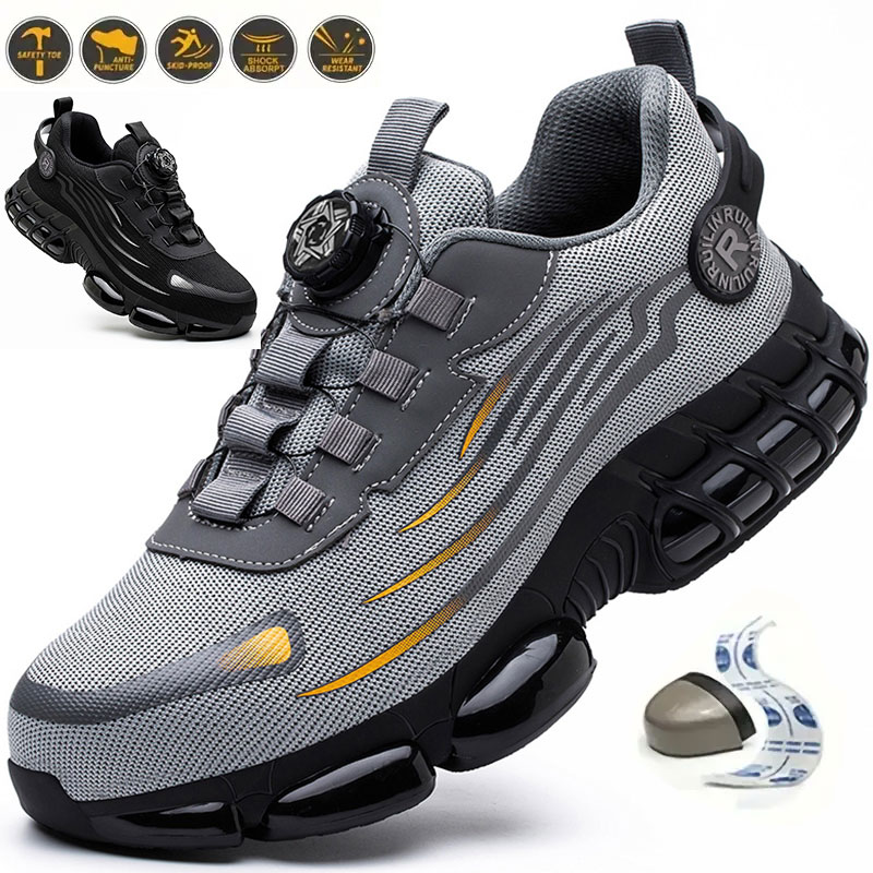 Rotating Button Safety Shoes Men Anti-smash Anti-puncture | Inspire Uplift