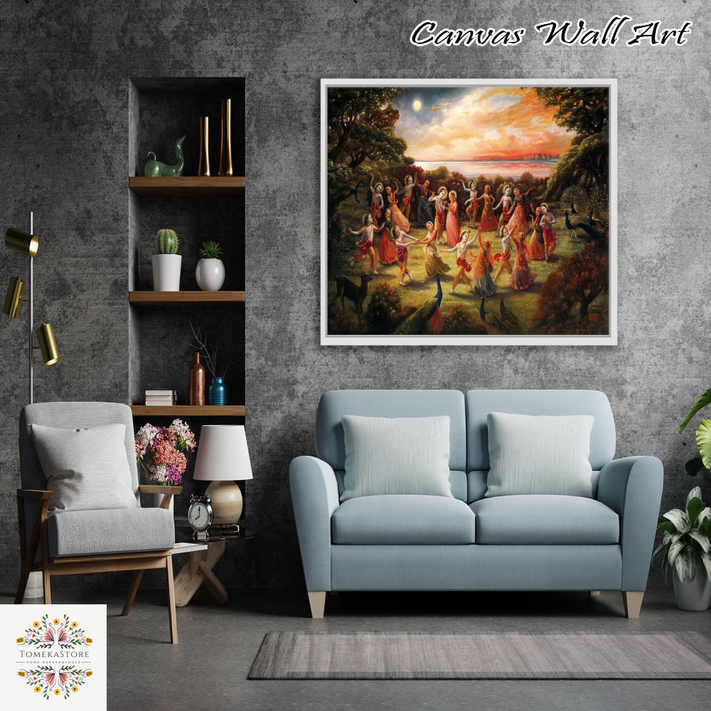 Rasa Lila Dance of Radha Krishna, Radha Krishna Canvas Decor | Inspire ...