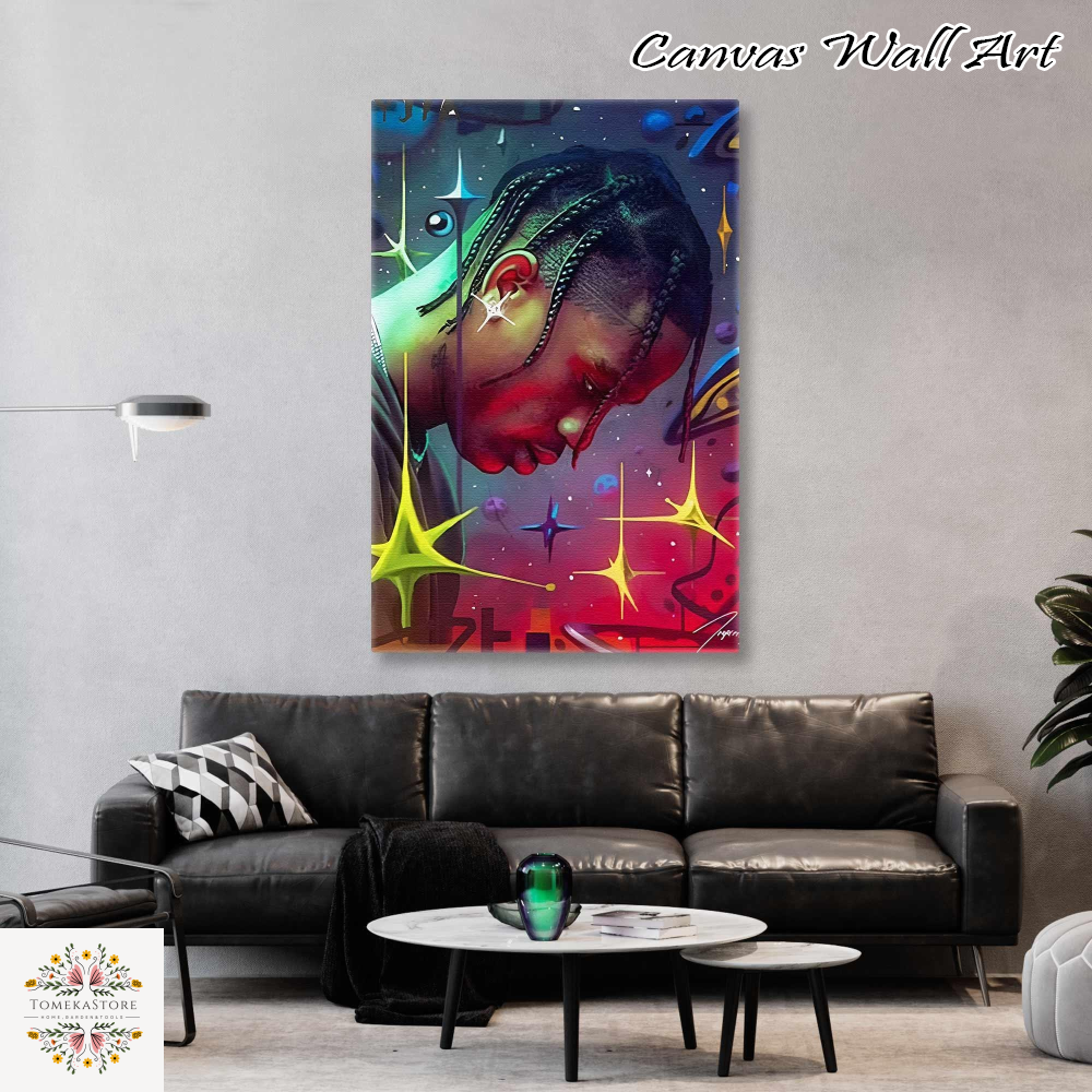 Travis Scott Stars And Galaxy Illustration Roll Up Canvas, S | Inspire ...