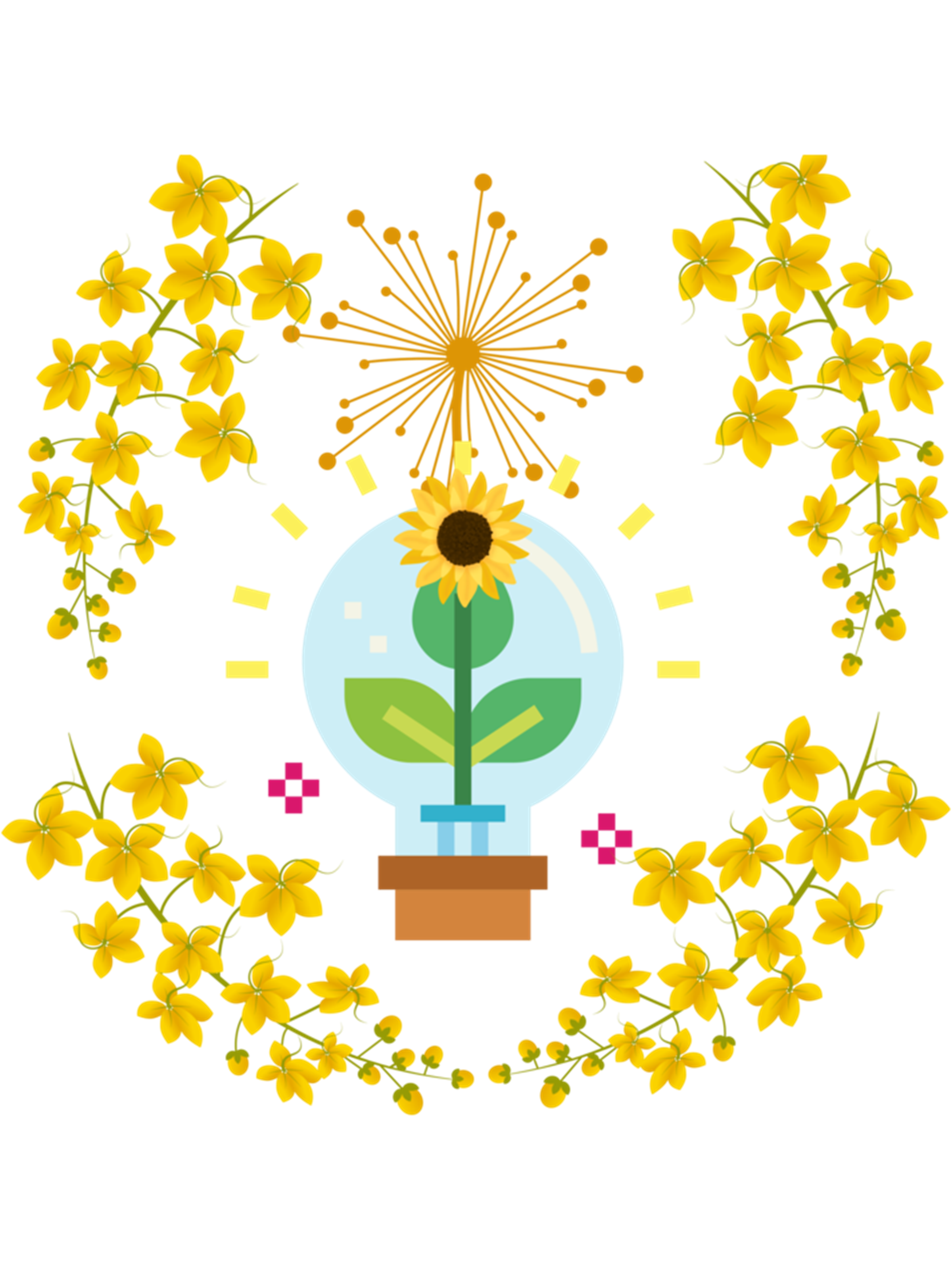 Light Bulb With Yellow Flowers Active | Inspire Uplift