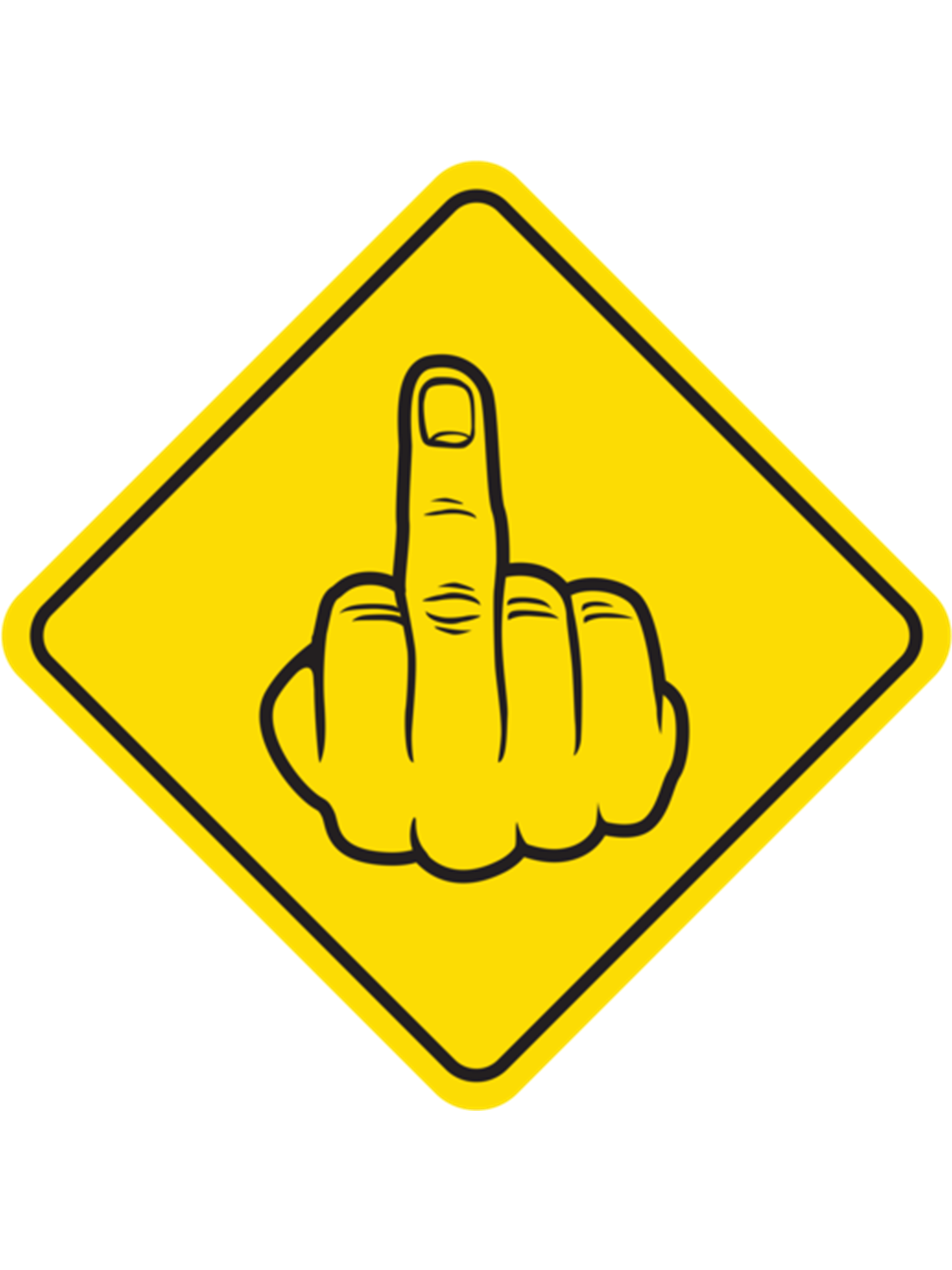 Caution Sign Middle Finger Mood Fck Off | Inspire Uplift