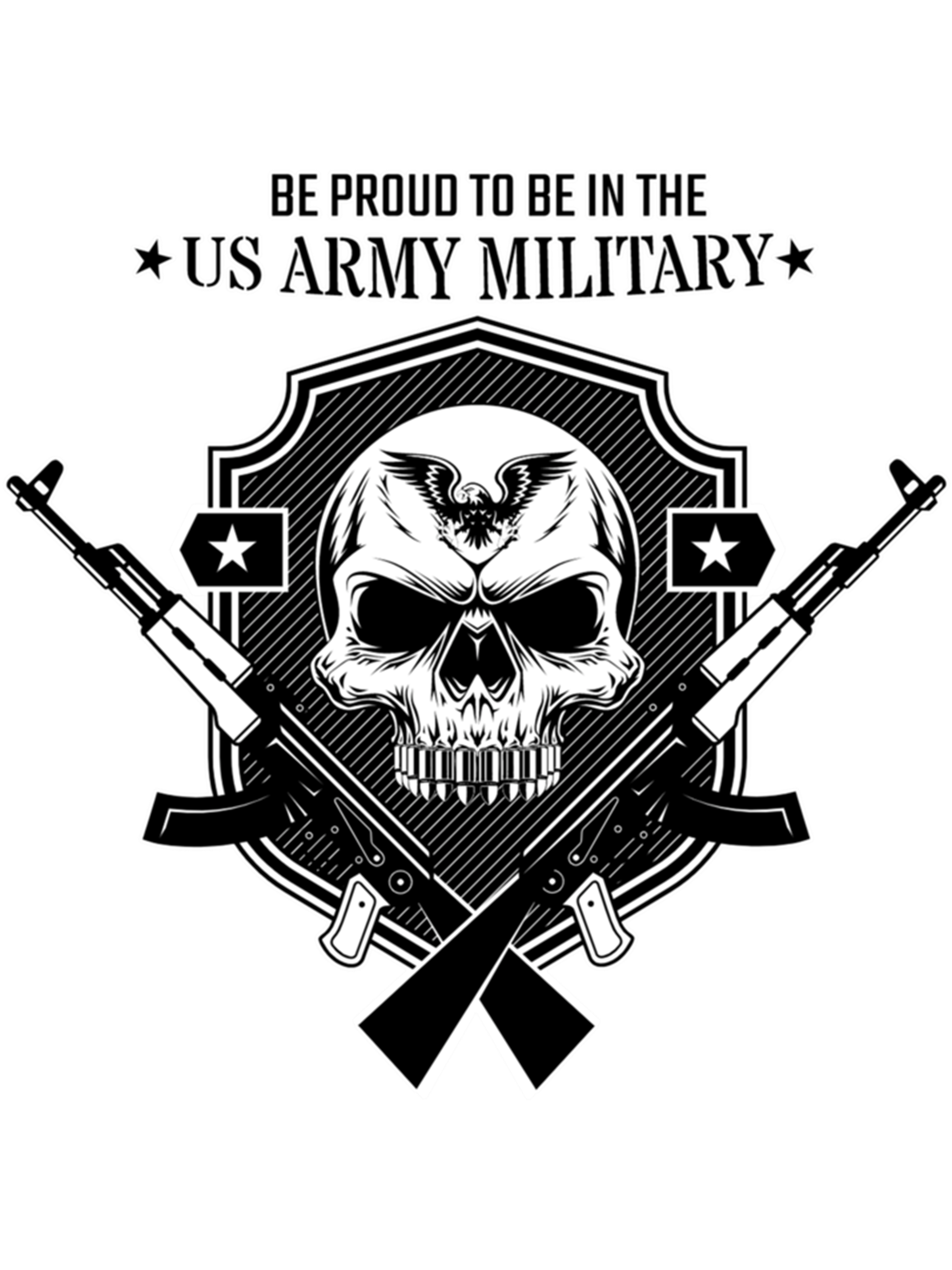 Be Proud To Be In The Us Army Military Skull Gun | Inspire Uplift