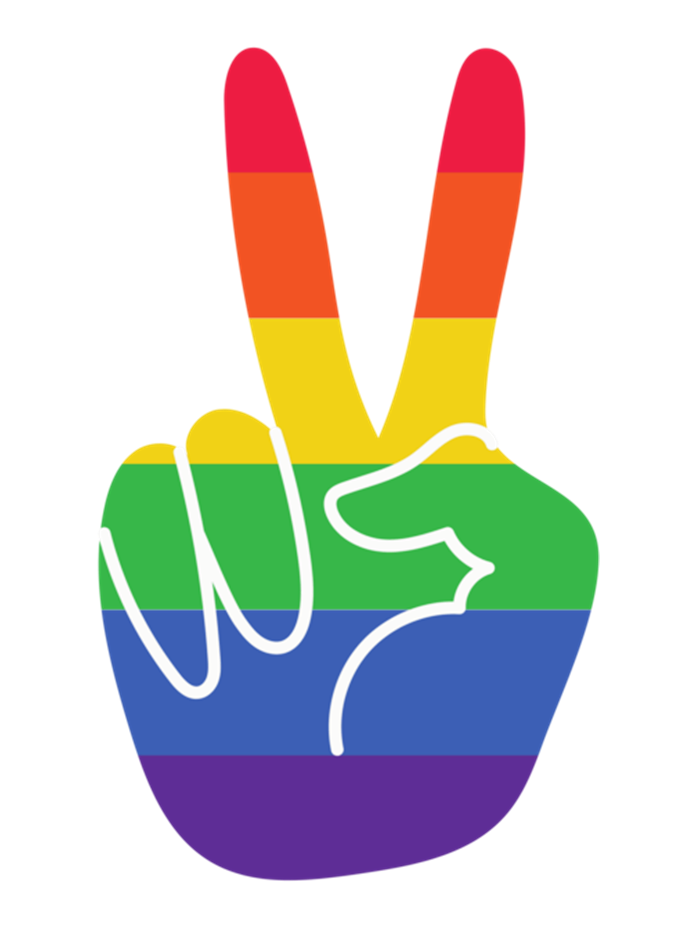 Rainbow victory sign - Inspire Uplift