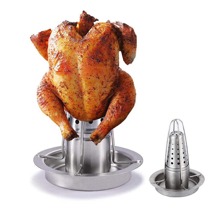 Stainless Steel Chicken Roaster Rack Outdoor BBQ Stand | Inspire Uplift