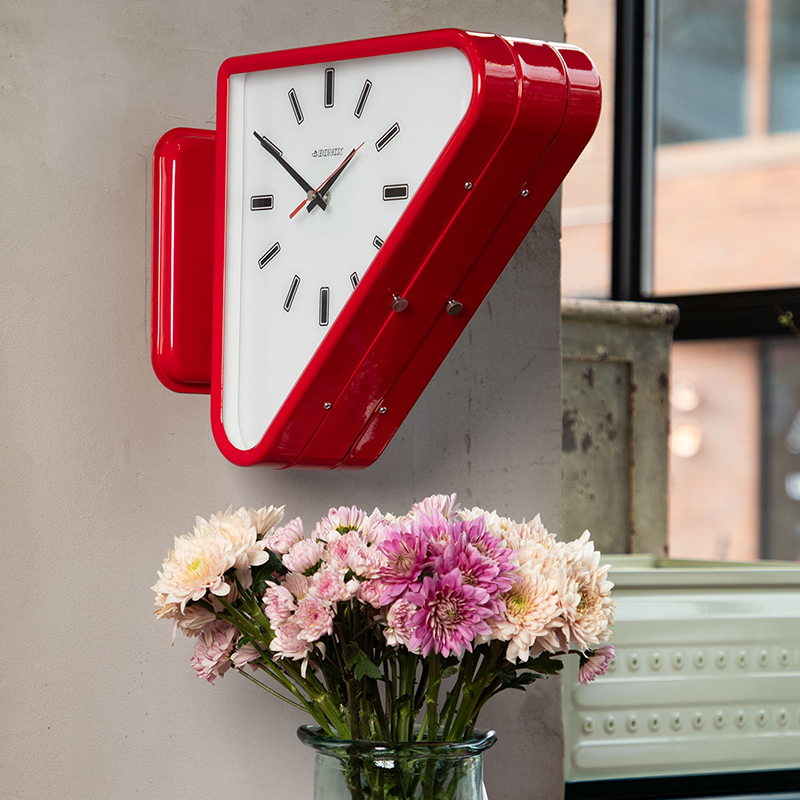 Triangle Modern Two-sided Wall Clock Silent Minimalist Decor | Inspire ...