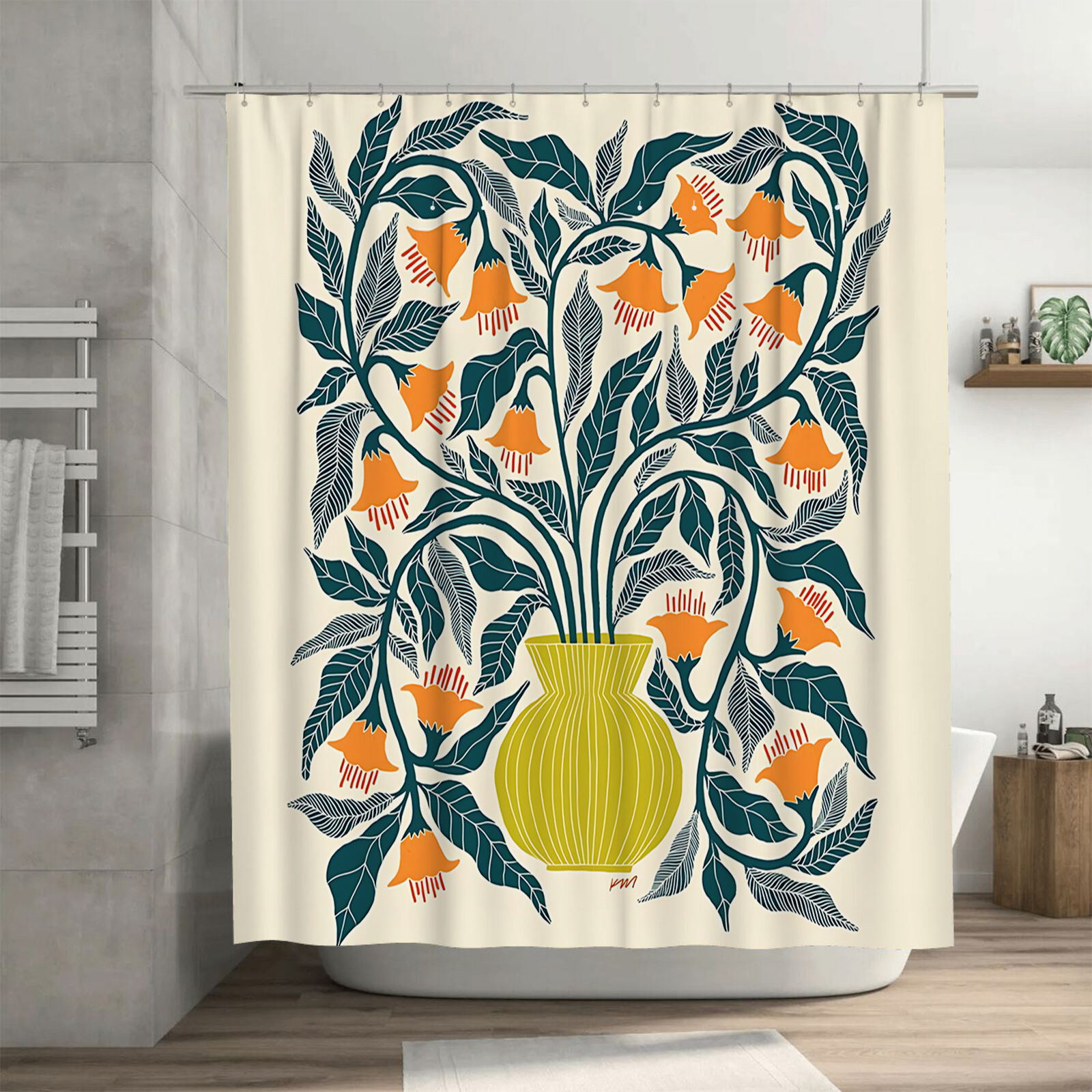 Elegant Floral Bouquet Shower Curtain for Eco-Friendly Bathr | Inspire ...