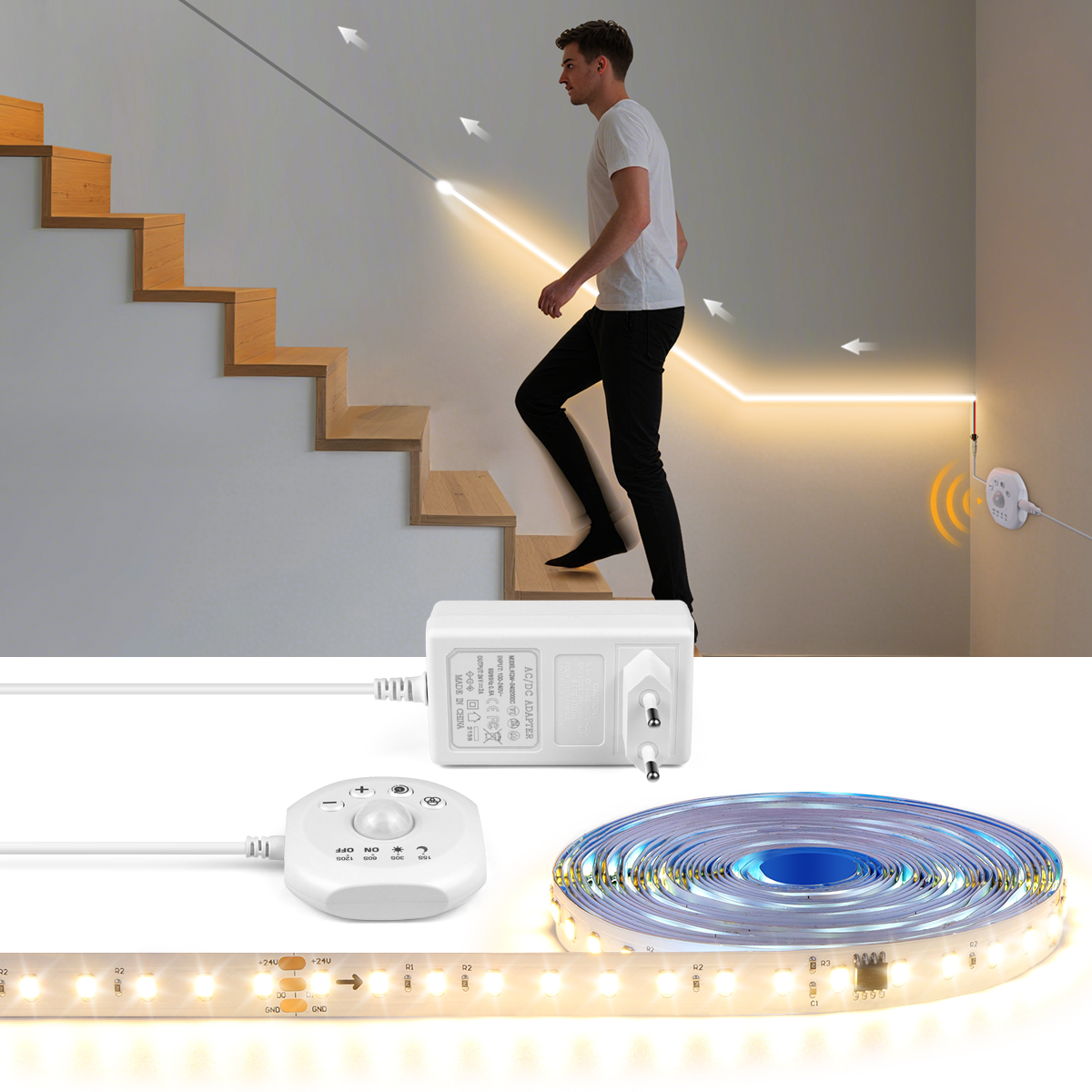 Motion Sensor LED Stairs Night Light for Room, Corridor Deco | Inspire ...
