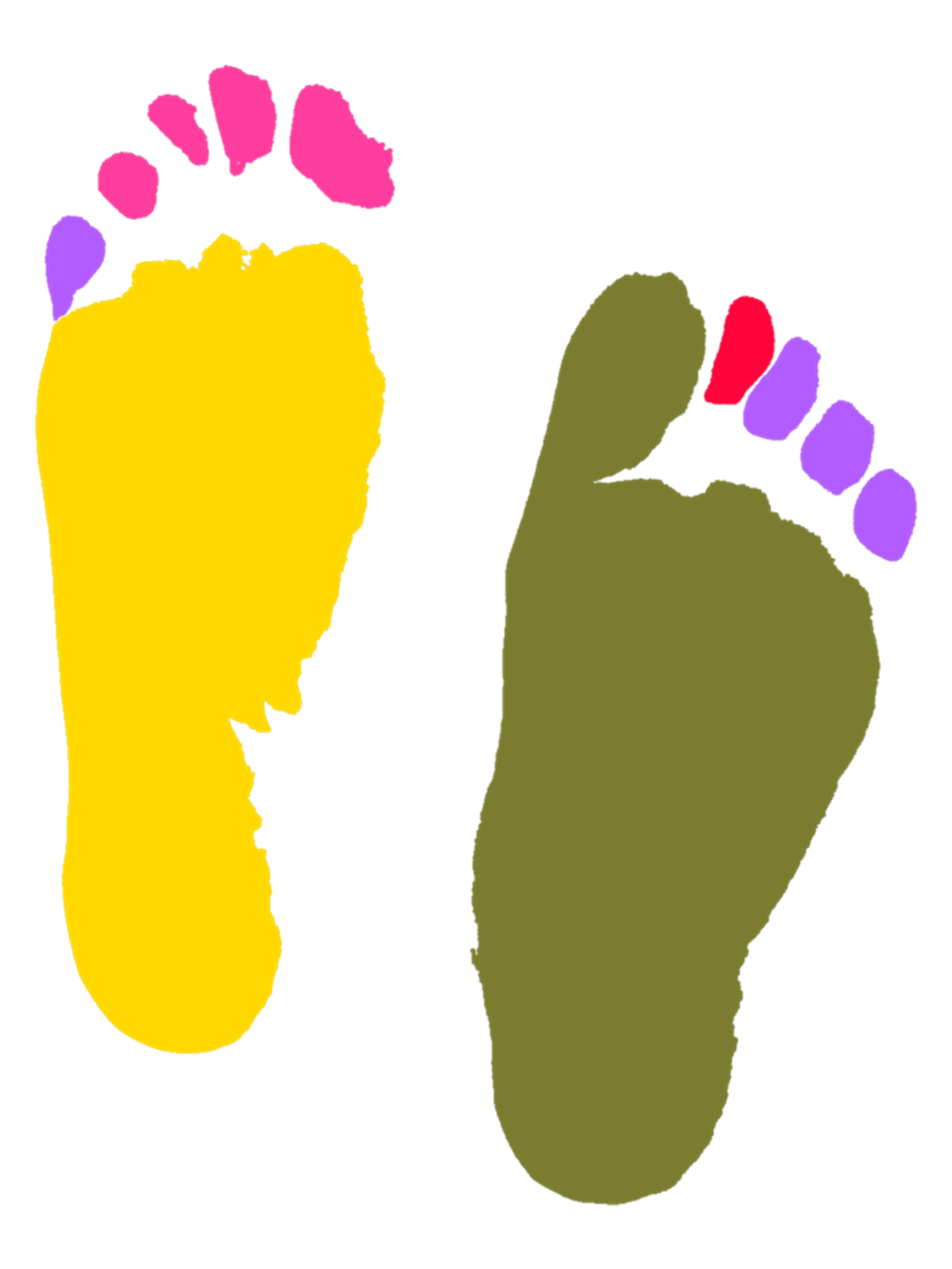 Multicolour soles foot prints | Inspire Uplift