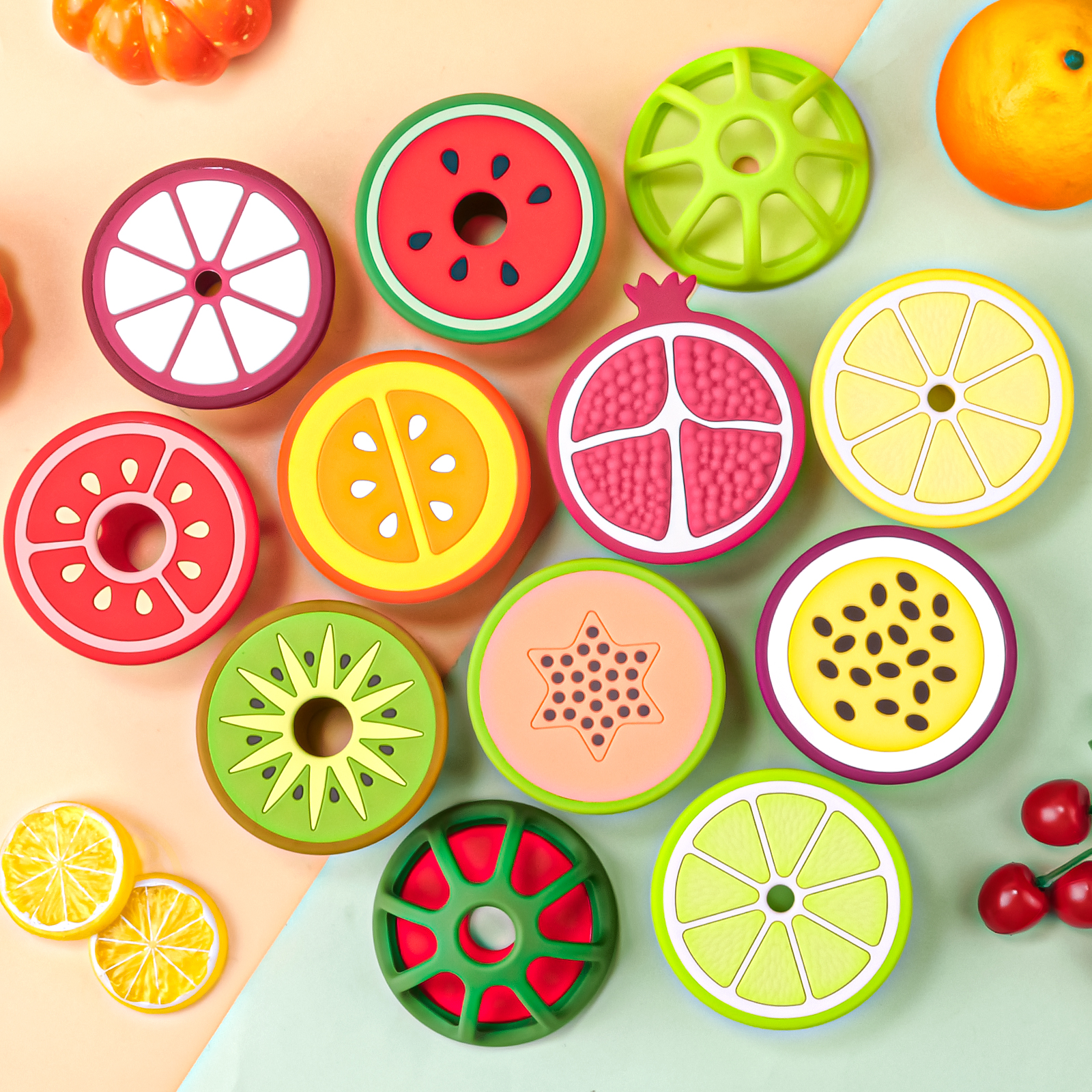 Fruit Shape Baby Silicone Teether Toy, Sensory Gum Relief | Inspire Uplift