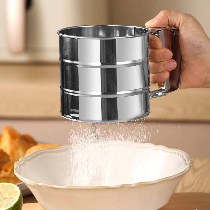 Stainless Steel Hand Press Semi-automatic Sugar Flour Sieve | Inspire ...