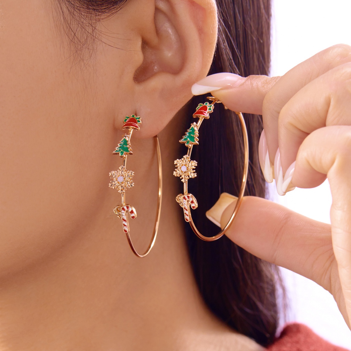 Exaggerated Christmas Bell Tree Snowflake Earrings for Holid | Inspire ...