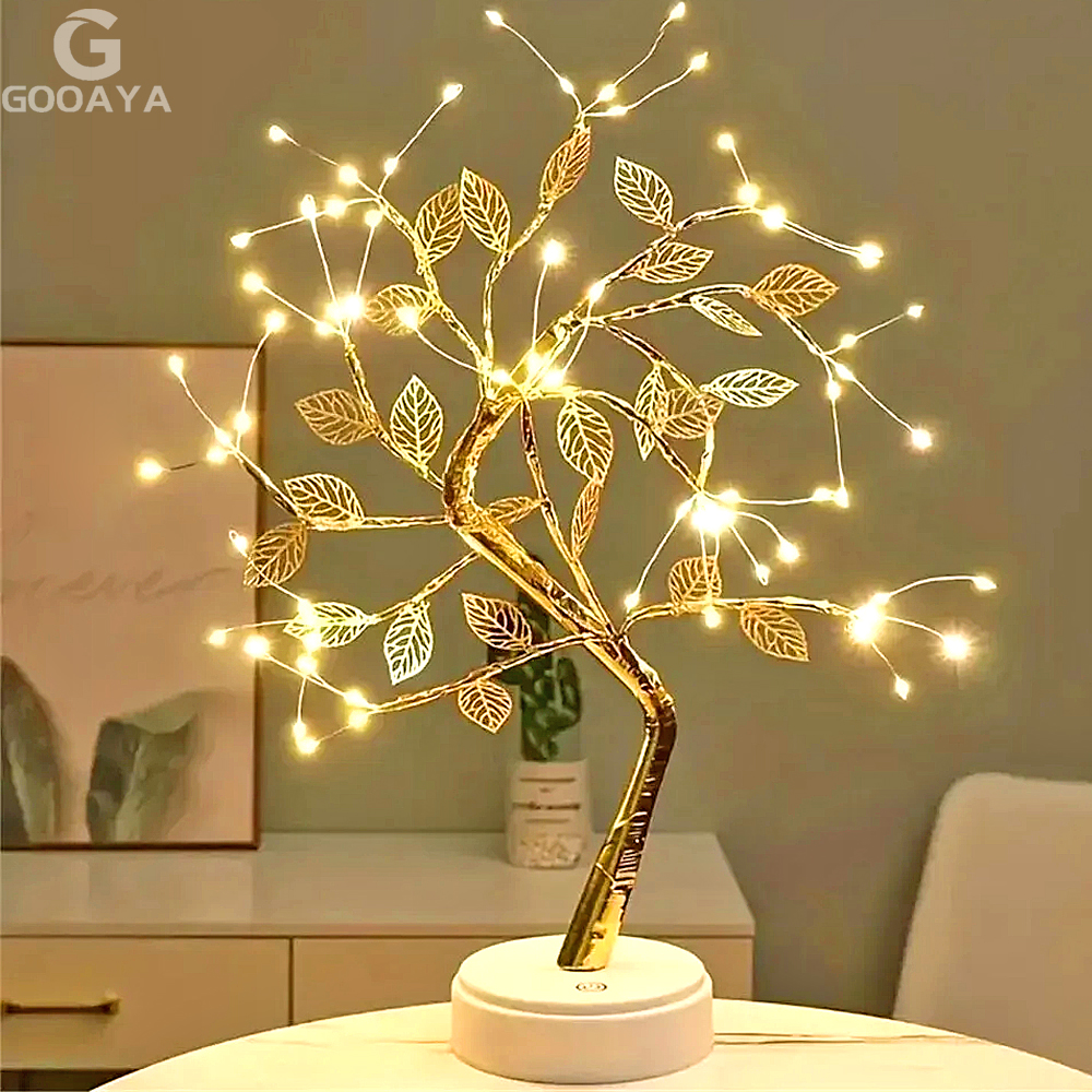 LED Rose Leaf Table Lamp USB Christmas Tree Lights for Home | Inspire ...
