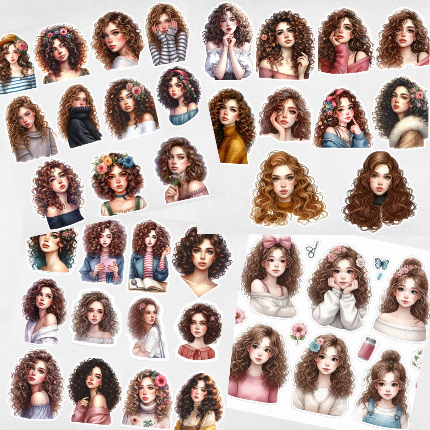 woman curly hair svg - Inspire Uplift