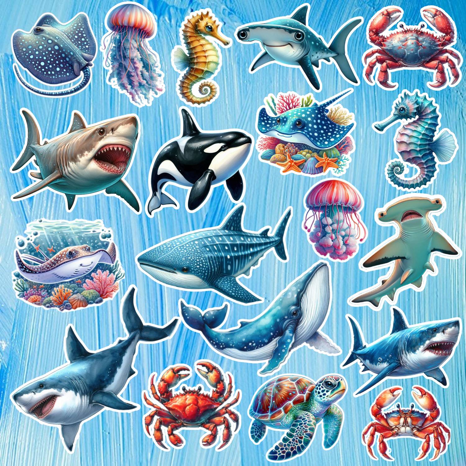 Sea Creatures Custom Vinyl Stickers Sheet Great for Planners | Inspire ...