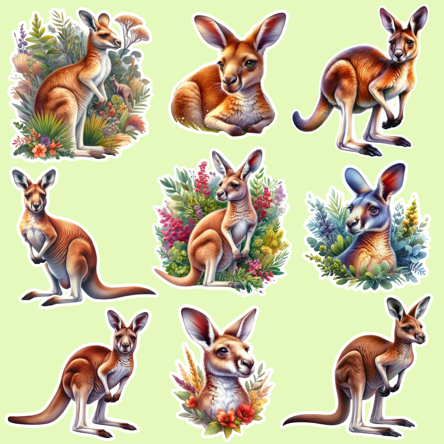 Kangaroo stickers, Waterproof vinyl decal, Animal lover gift | Inspire ...