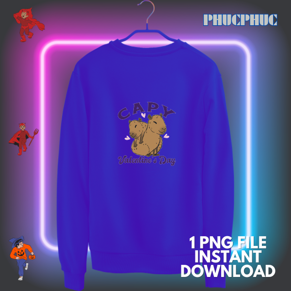 CAPY VALENTINES DAY Funny Cute Capybara Couple Heart Meme - Inspire Uplift