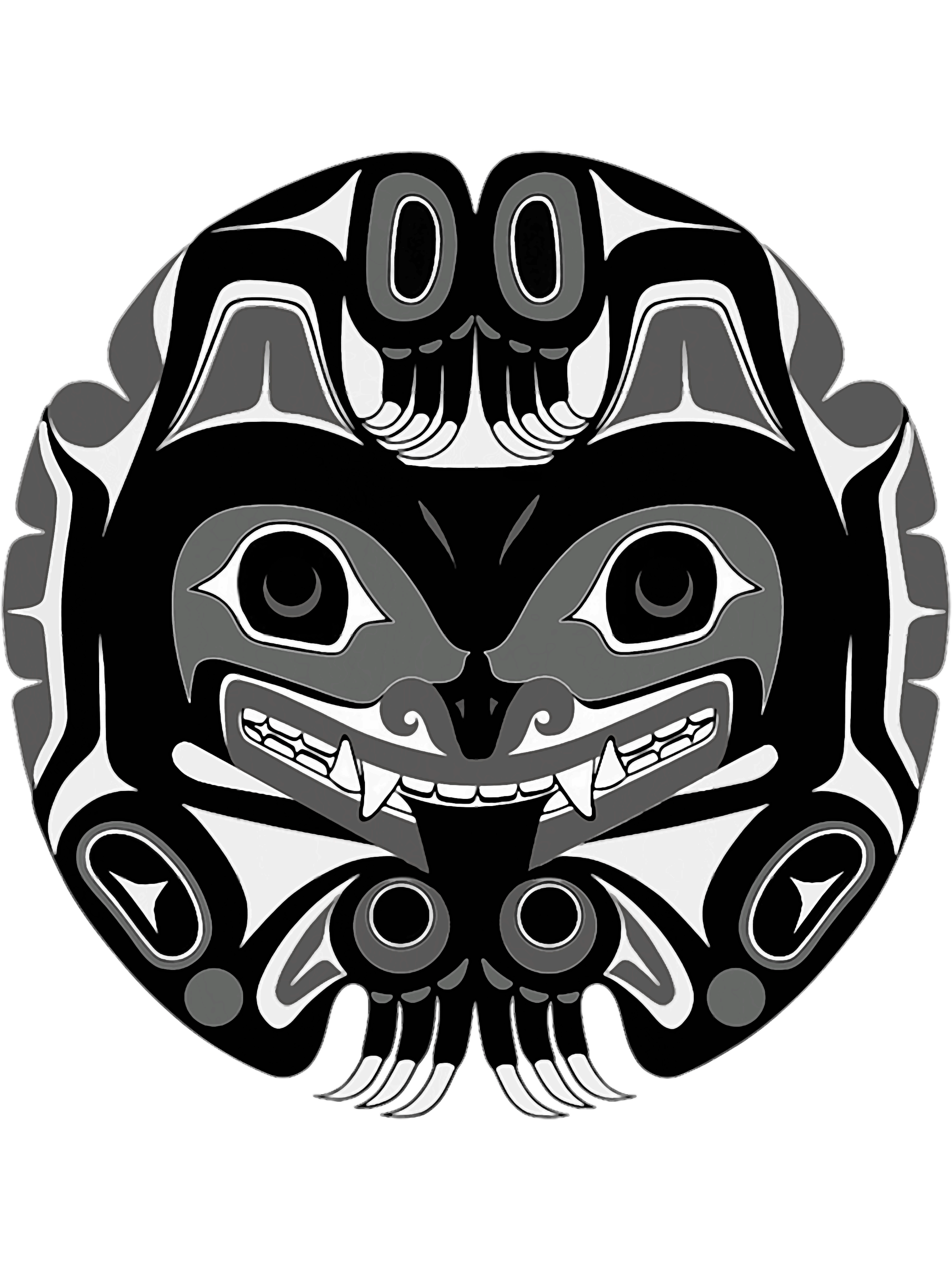Alaska Native American Tlingit Eagle Tribal Bear Clan Gray,P | Inspire ...