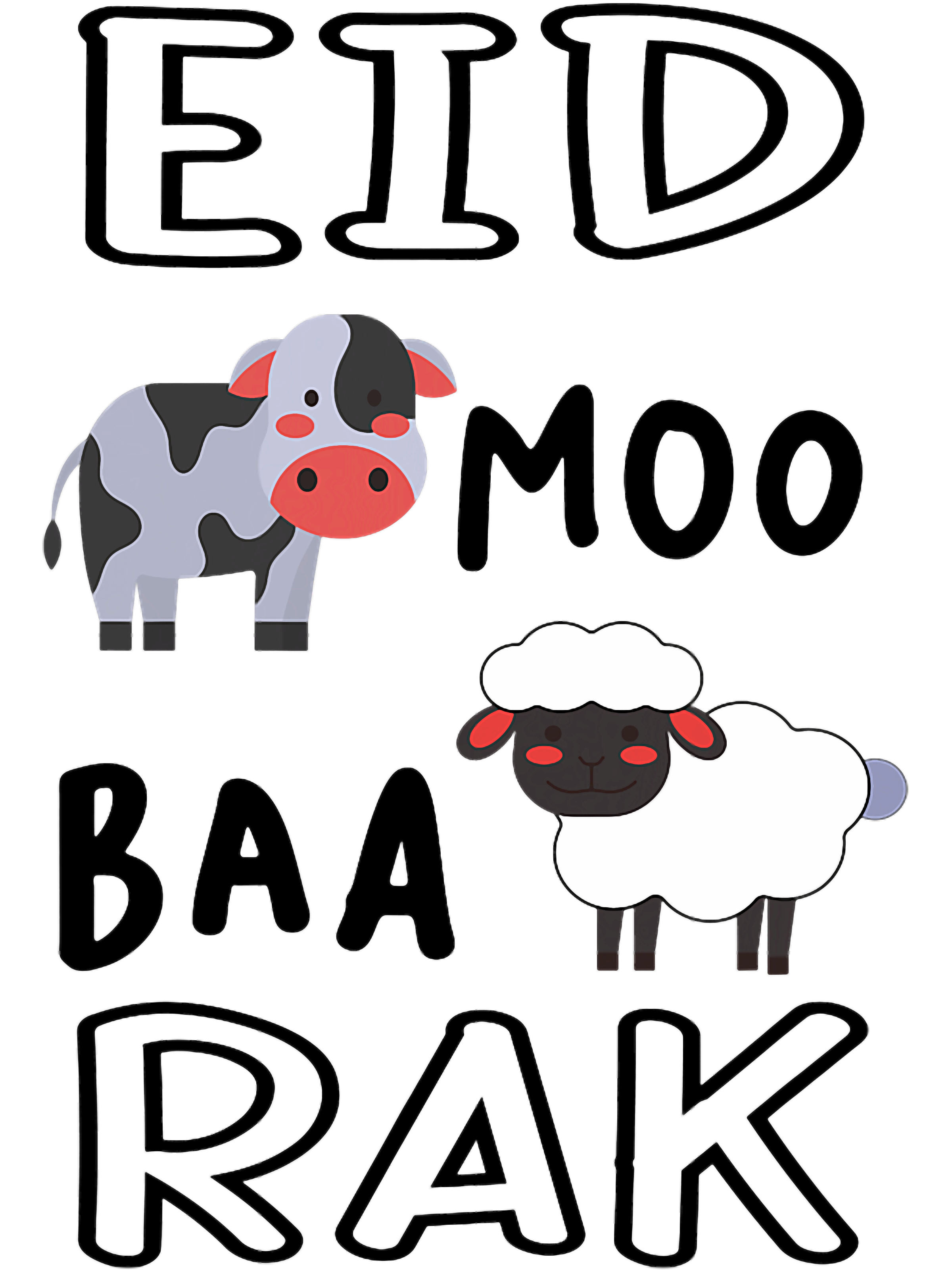 Eid Moo Baa Rak Eid AlAdha Eid Mubarak 2Funny sheep,Png, Png | Inspire ...