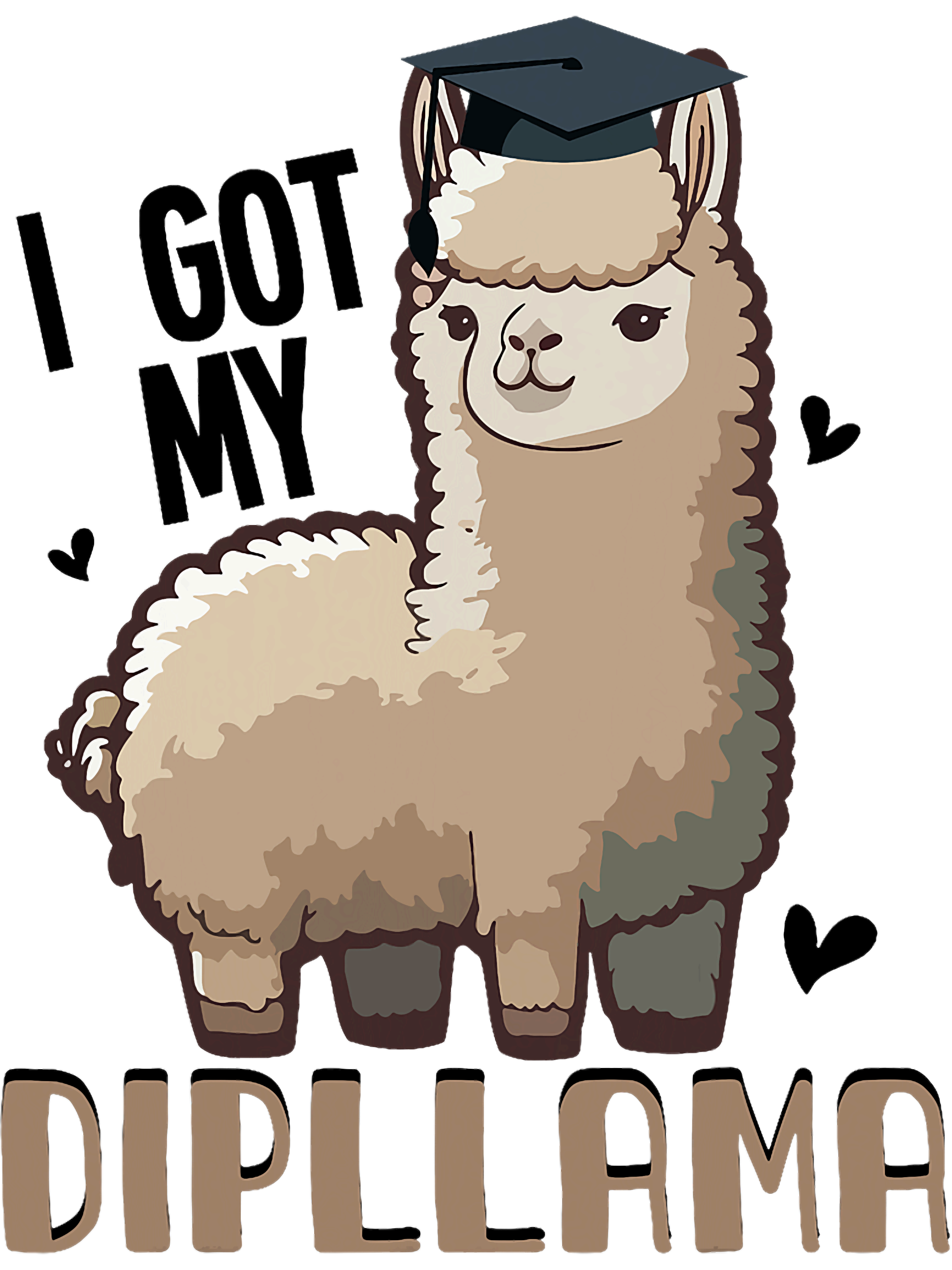 Funny LLama I Got My Dipllama School Graduation Diploma,Png, | Inspire ...