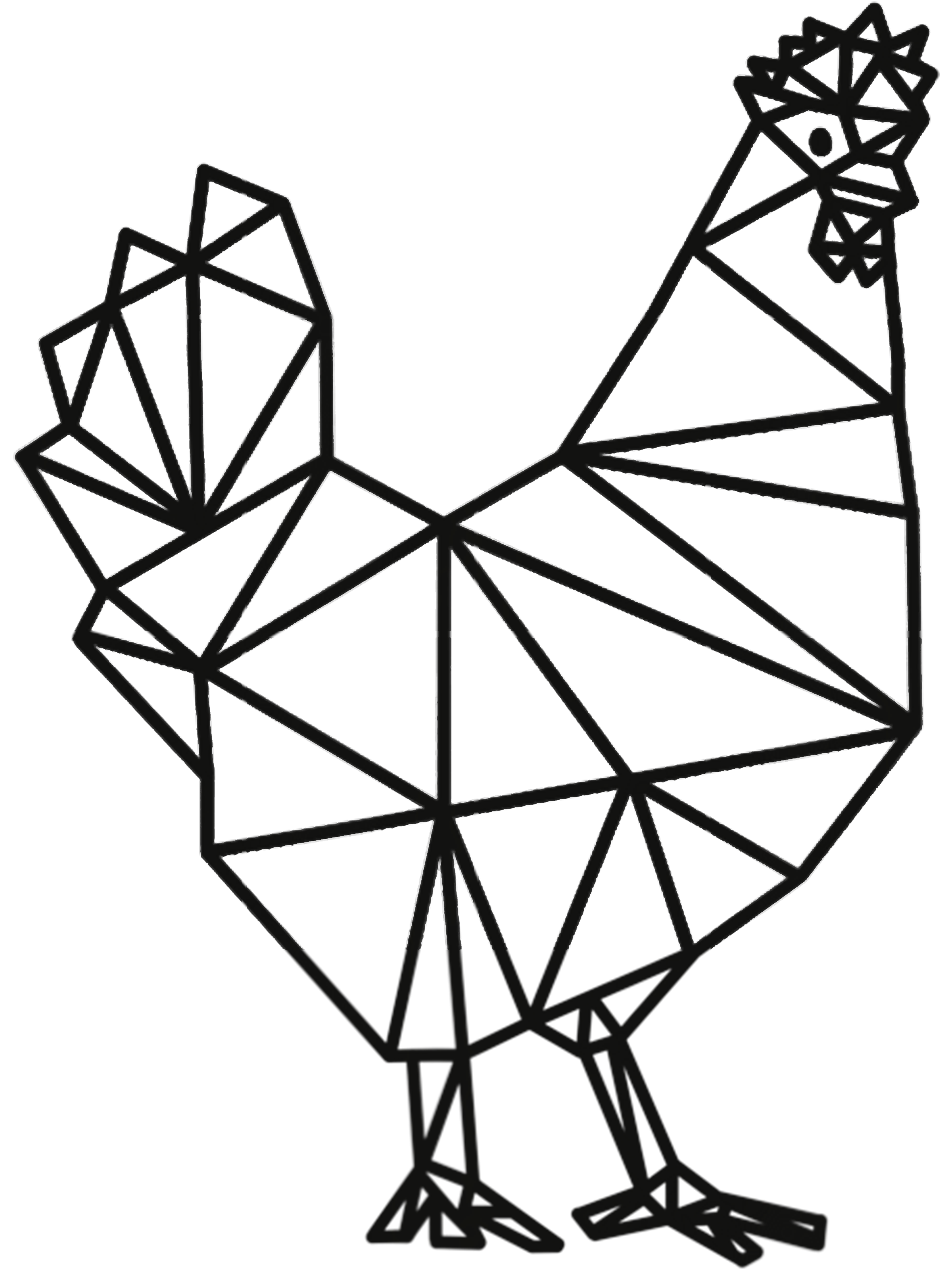 Geometric Chicken Line Art,Png, Png For Shirt, Png Files For - Inspire ...