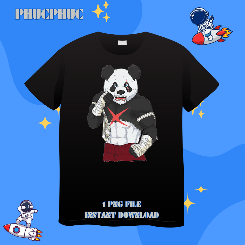 Muay Thai Panda Kickboxing FighterPng, Png For Shirt, Png Fi | Inspire ...