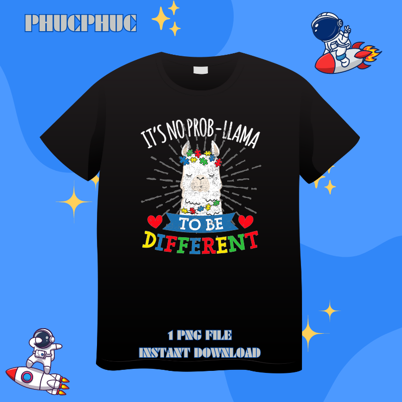 No Probllama Llama Autism Awareness Autistic Kids PuzzlePng, | Inspire ...