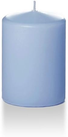 Periwinkle Blue Round Pillar Candles - 3 per Pack | Inspire Uplift