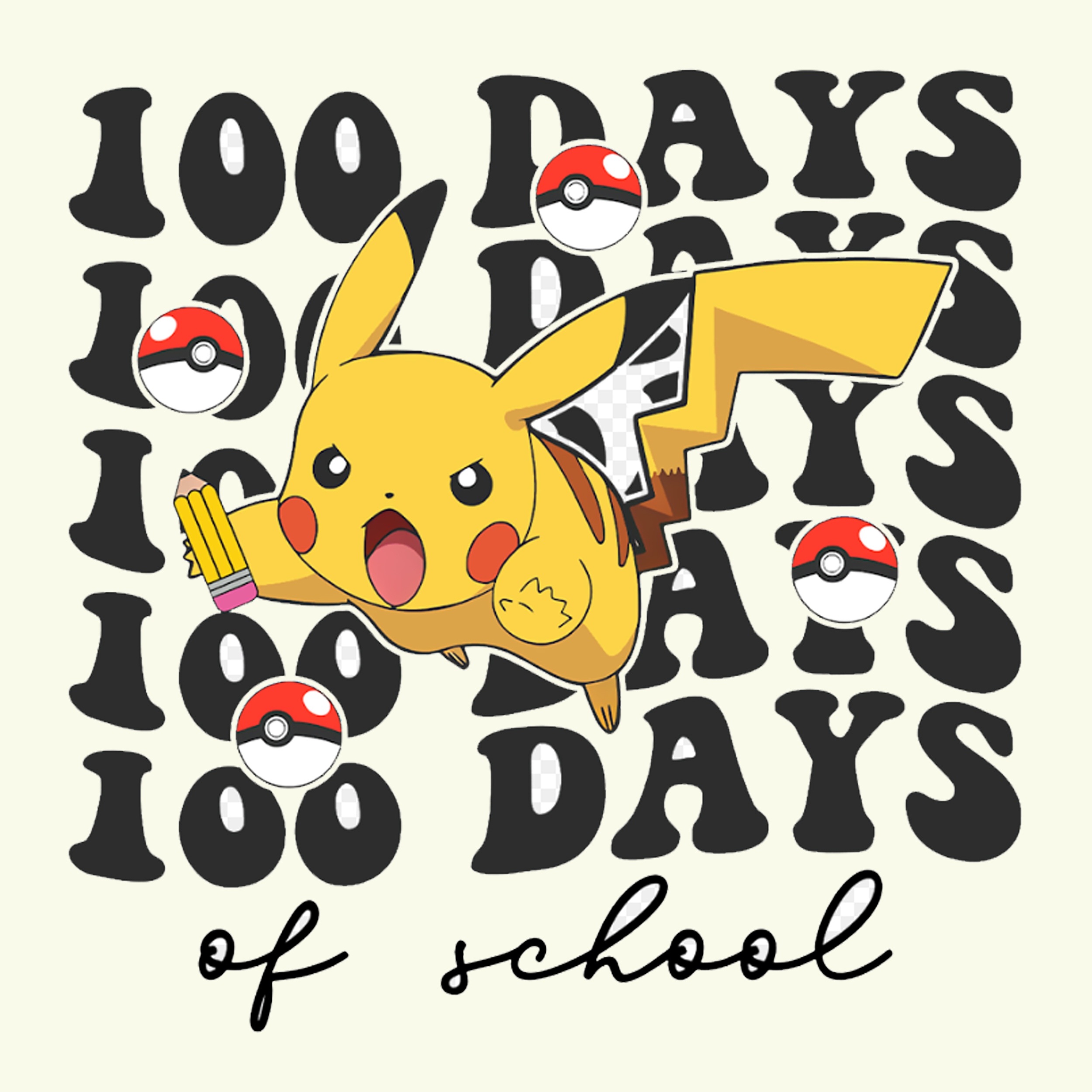 Pikachu 100 Days Of School PNG, Pokemon 100 Days Of School C | Inspire ...