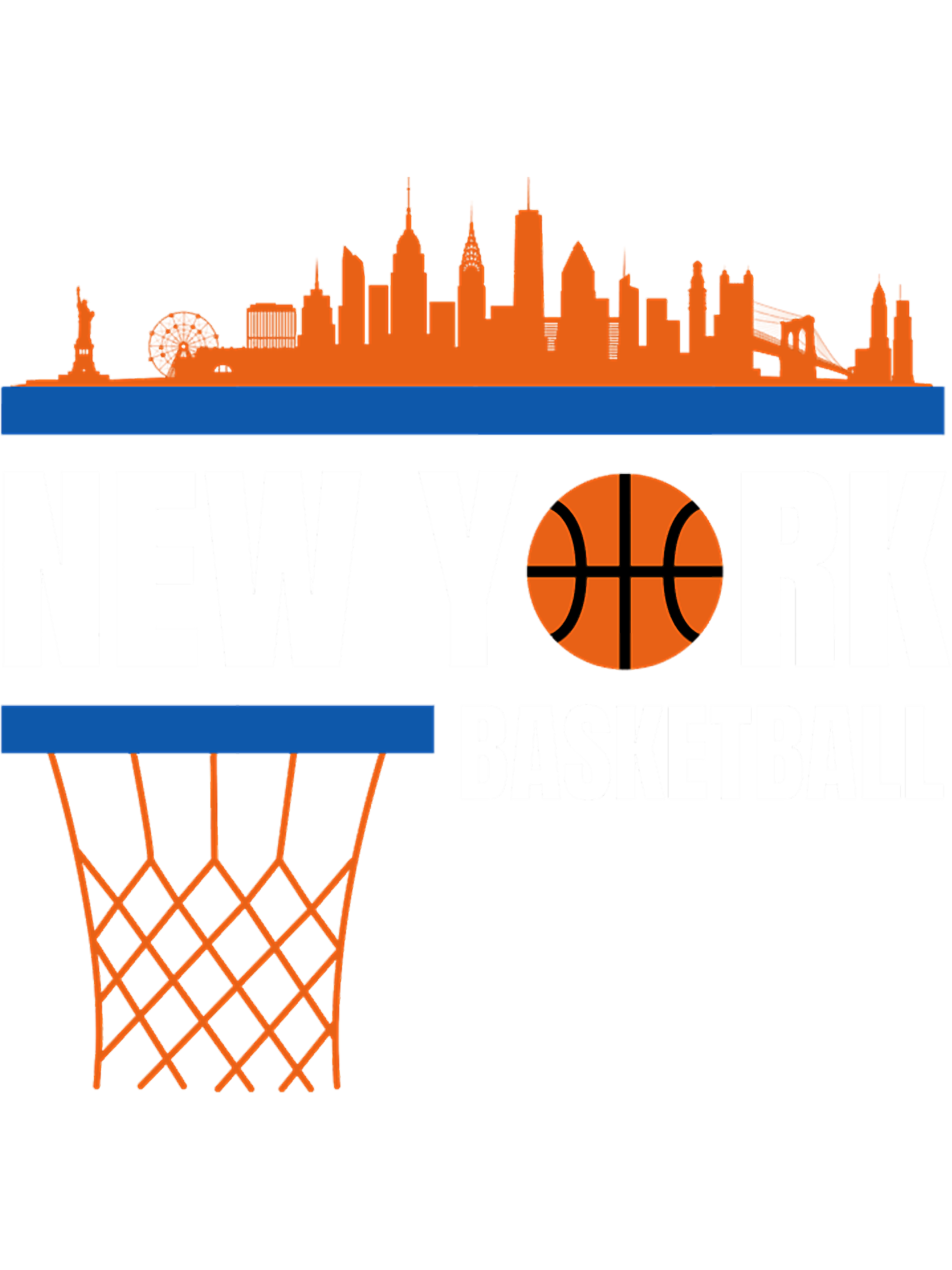 New York Basketball White, Blue, and Black New York Skyline | Inspire ...