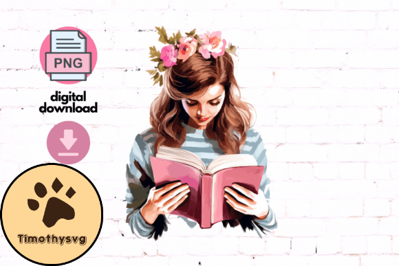 Girl Reading Book Clipart Design 74 | Inspire Uplift